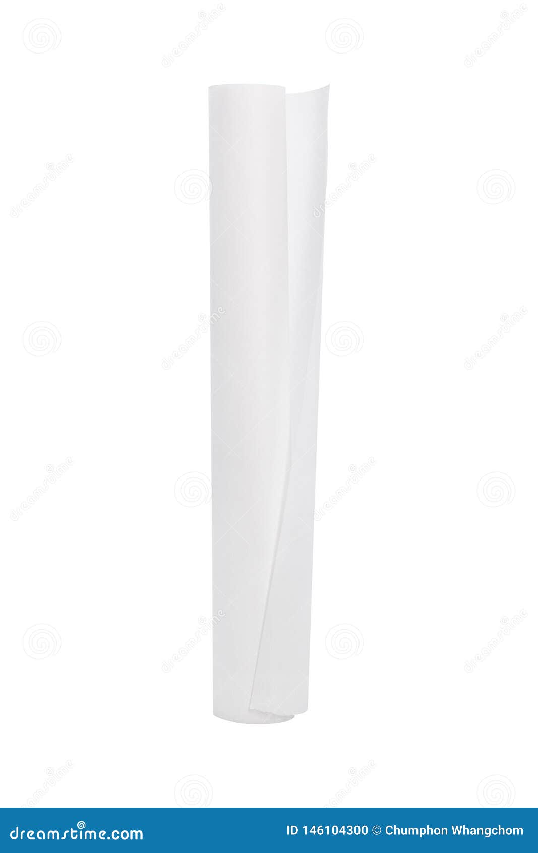 Roll of Paper Isolated on White Background. Engineer Blueprint for ...