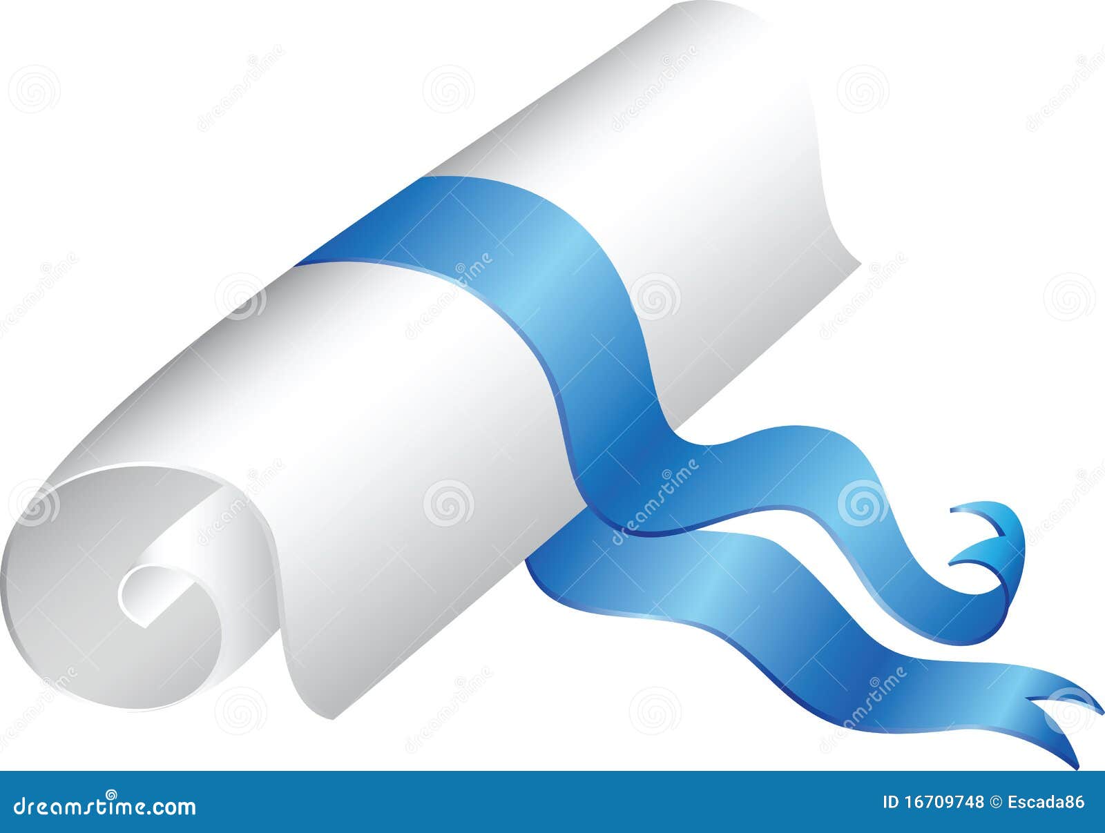 Roll of paper with ribbon stock vector. Illustration of objects - 16709748