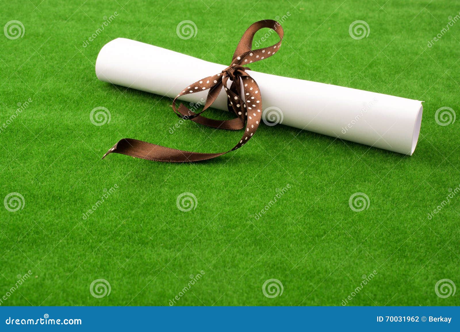 Roll of paper with ribbon stock photo. Image of graduate - 70031962