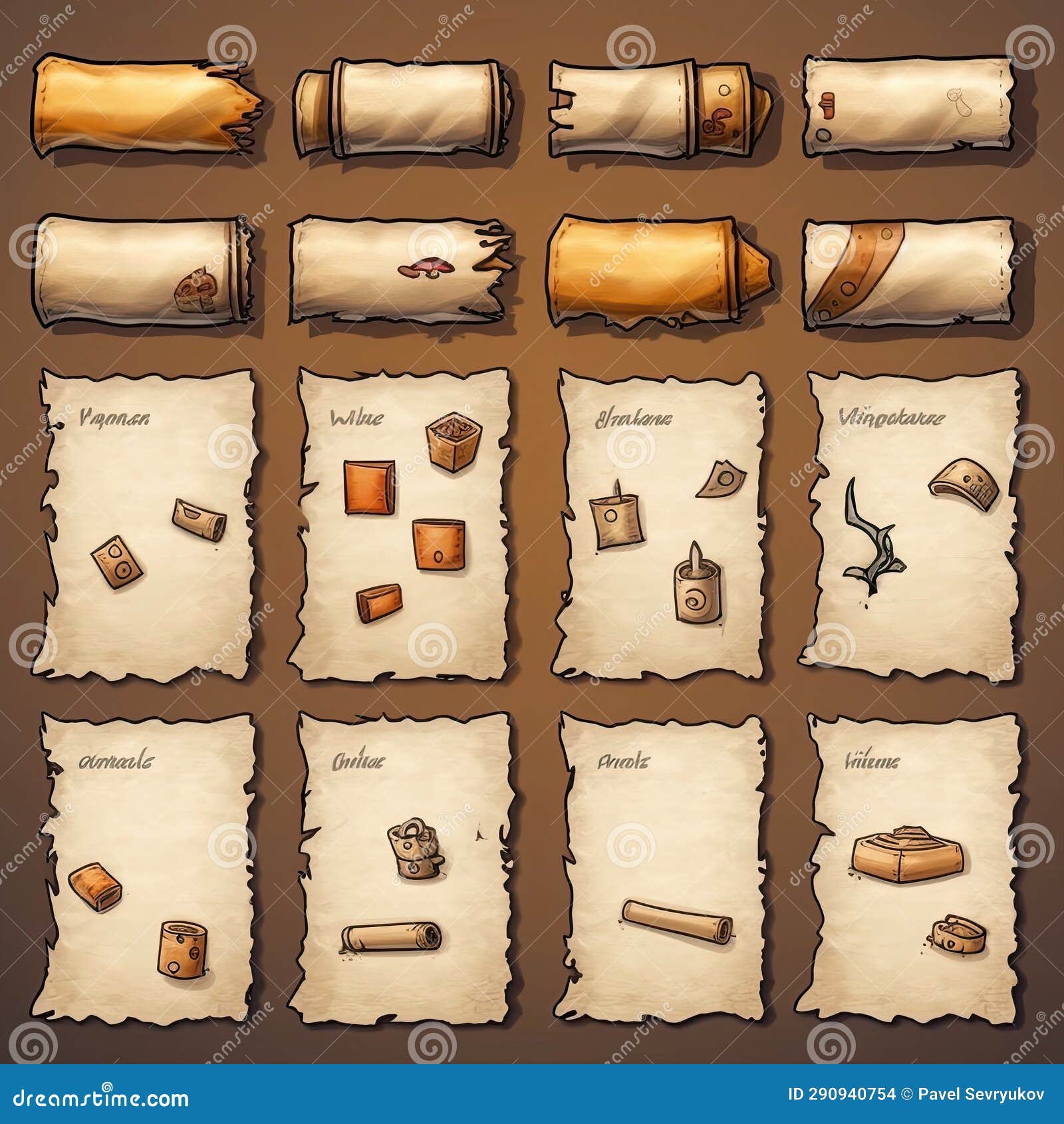 Roll Papyrus Scroll Game Ai Generated Stock Photo - Image of vintage ...