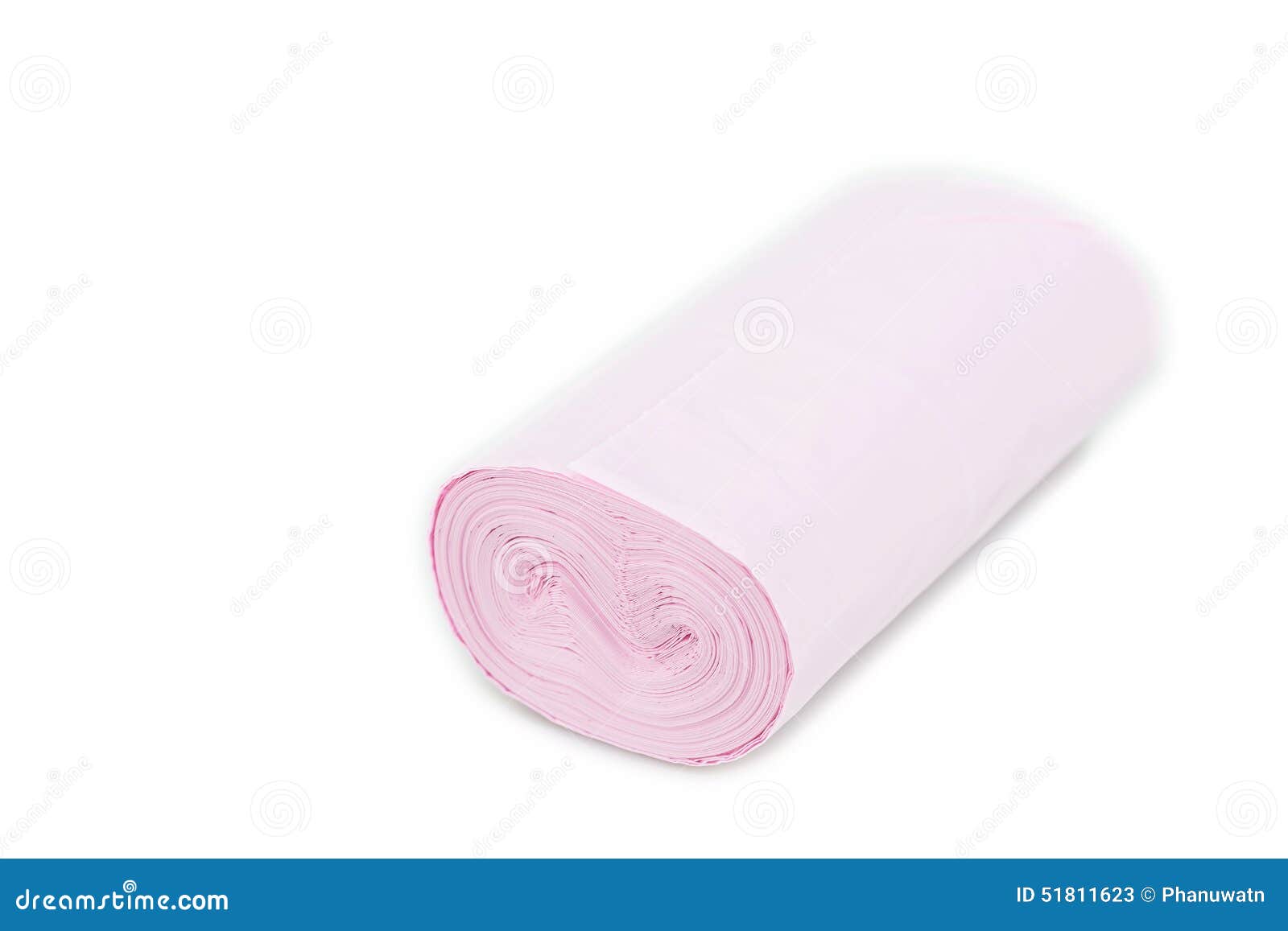 Roll of pink garbage bag stock image. Image of refuse - 51811623