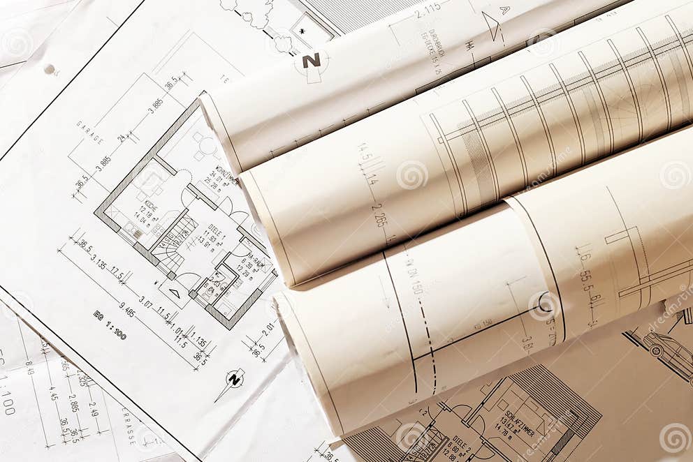 Roll of plans stock photo. Image of planning, blueprint - 807400