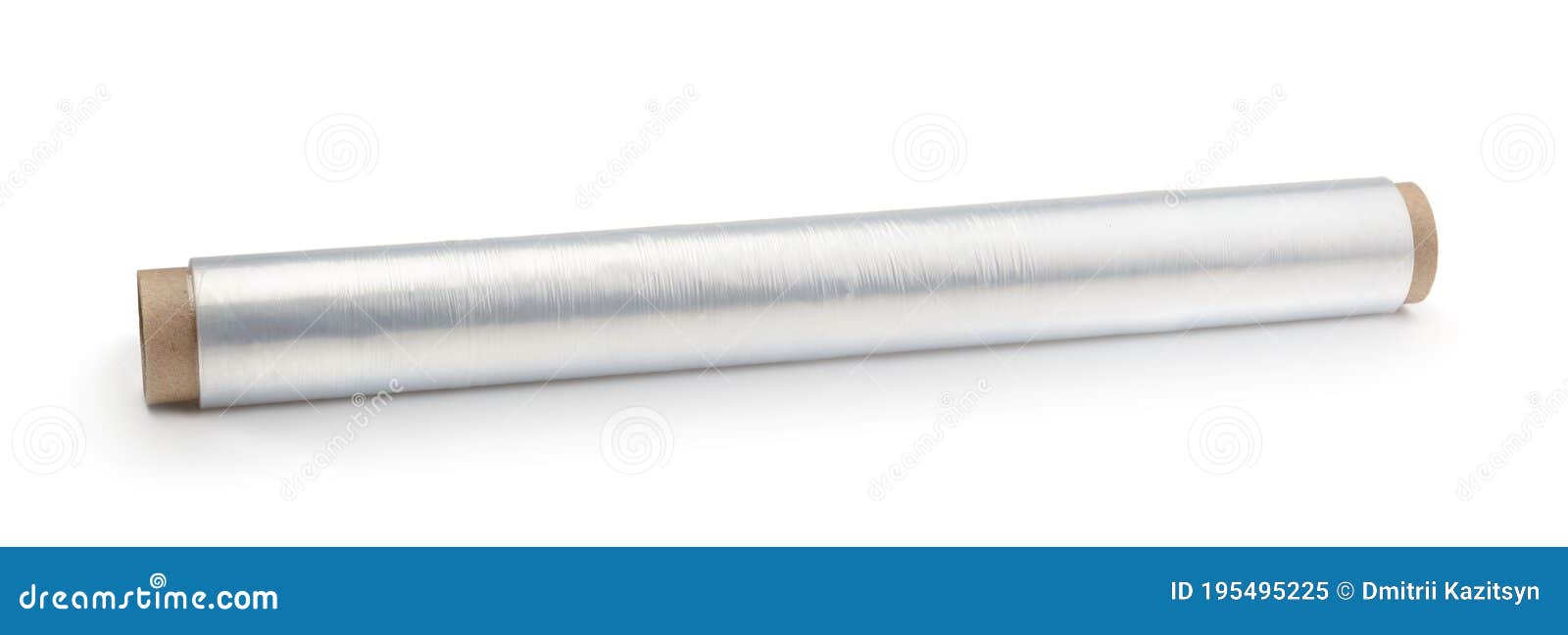 Roll of Plastic Film Isolated on White Stock Image - Image of cardboard ...