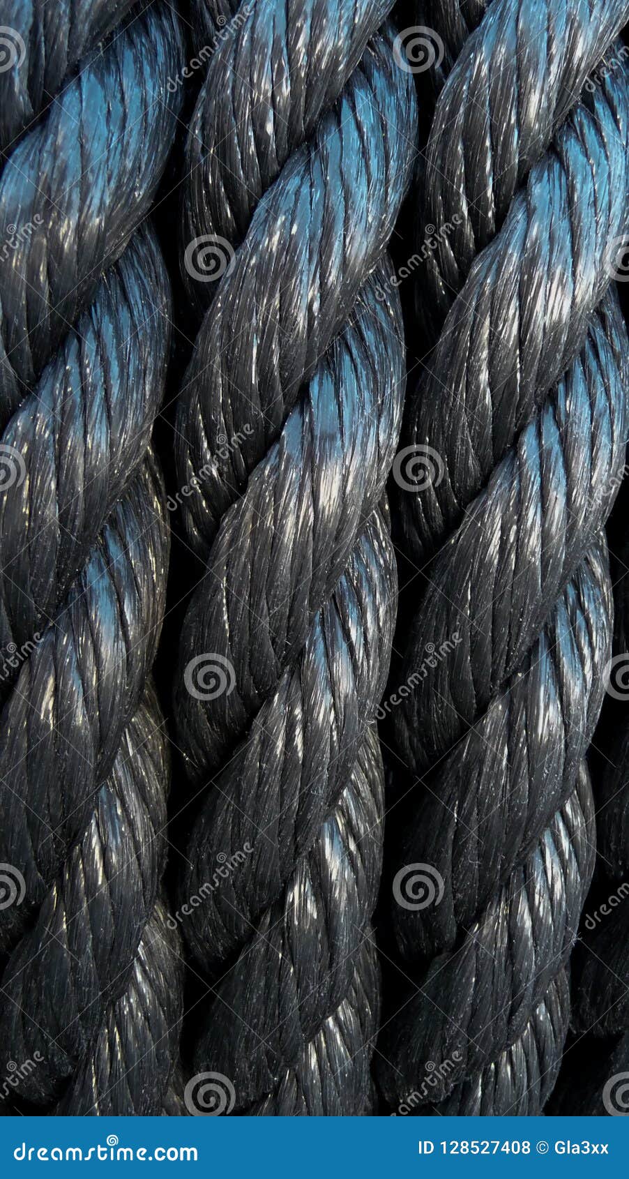 Roll Plastic Rope. Thick Black Rope Stock Photo - Image of seafaring ...