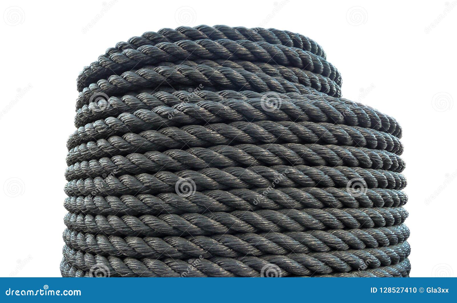 Roll Plastic Rope. Thick Black Rope Stock Photo - Image of carving ...
