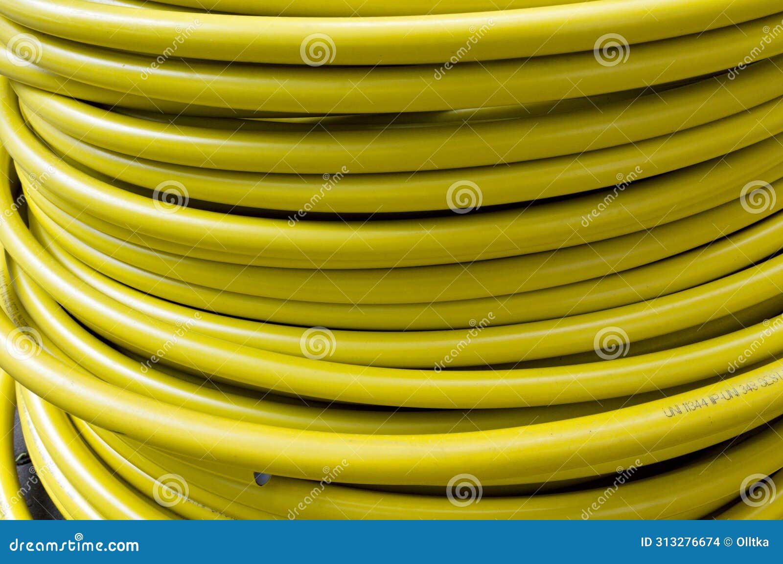 Roll of Plastic Yellow Cable, Texture Stock Photo - Image of corrugated ...