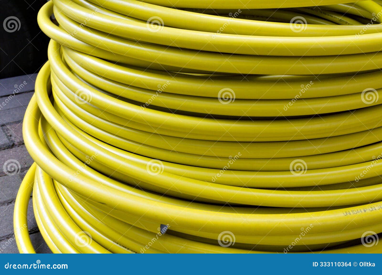Roll of Plastic Yellow Cable, Texture Stock Photo - Image of pipe ...