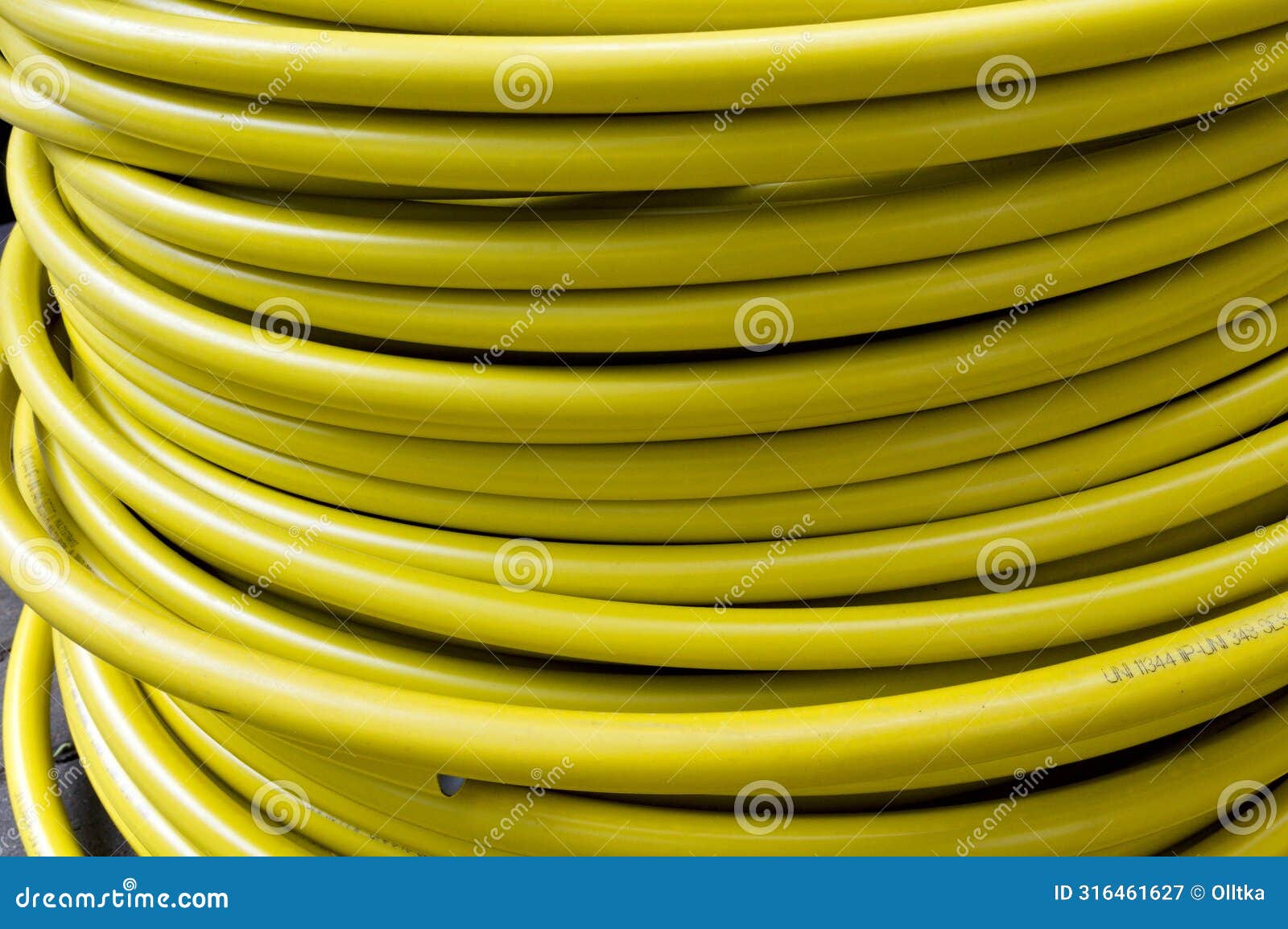 Roll of Plastic Yellow Cable, Texture Stock Image - Image of ...