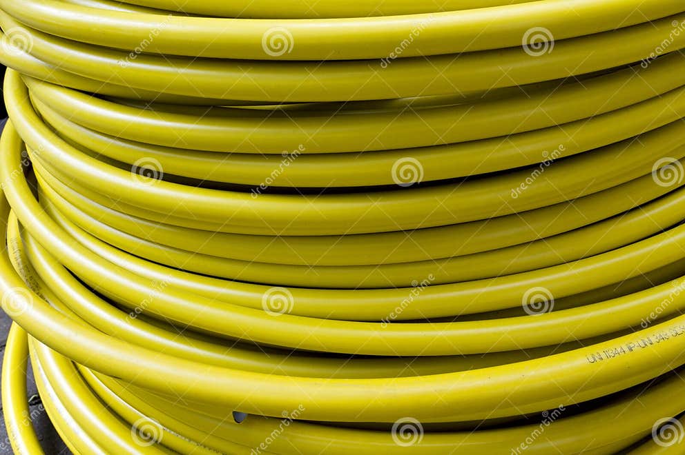 Roll of Plastic Yellow Cable, Texture Stock Image - Image of ...