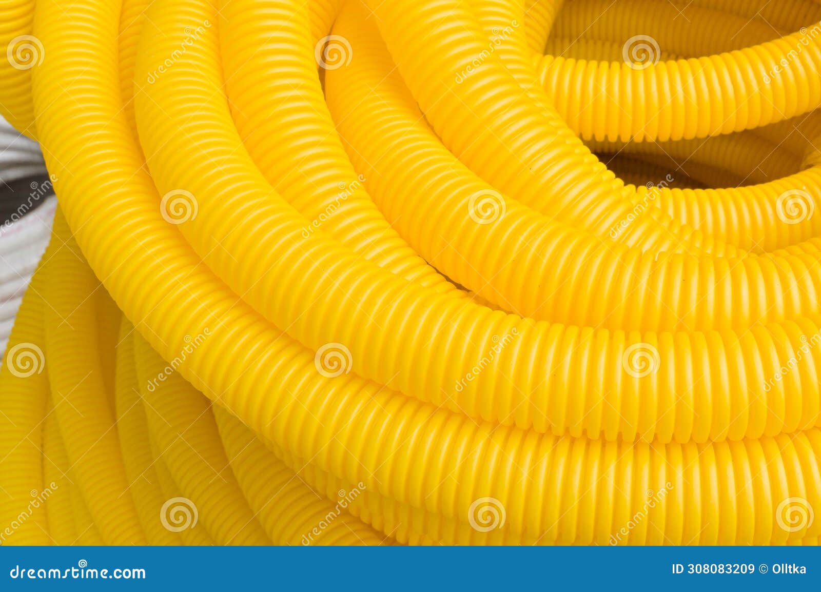 Roll of Plastic Yellow Pipe, Texture Stock Image - Image of electrical ...