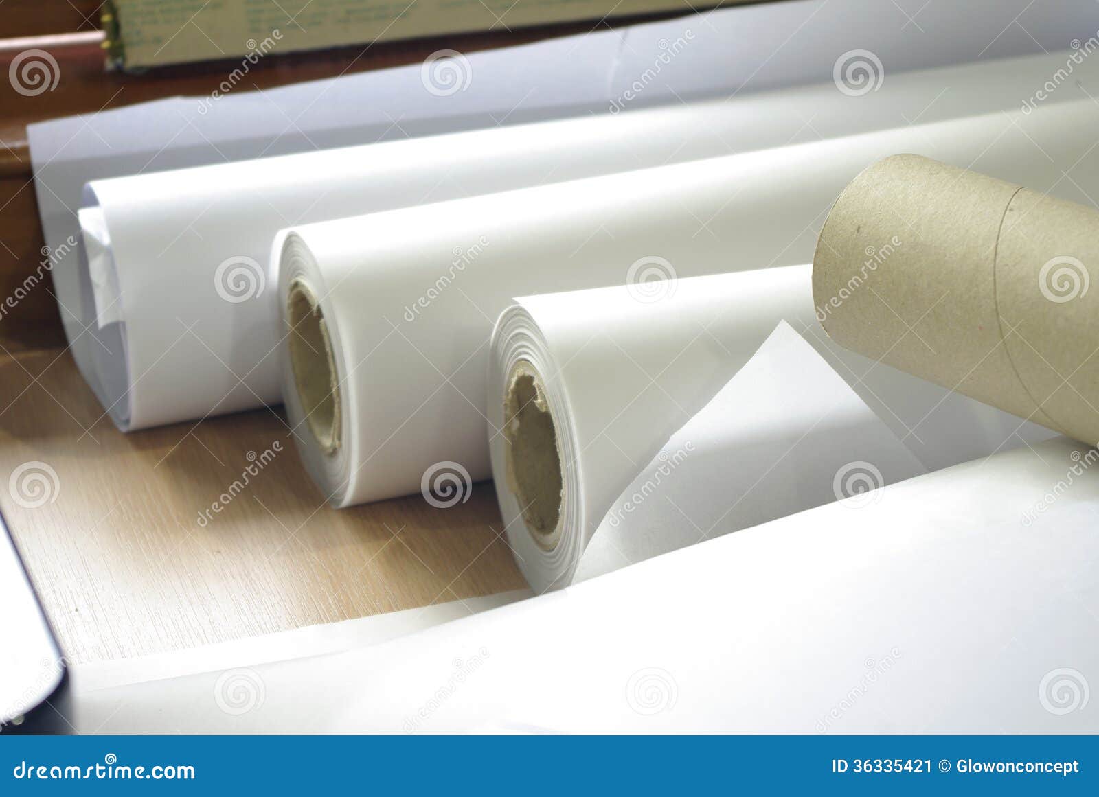 Roll of Plotter Paper for Printing Stock Image - Image of engineering ...