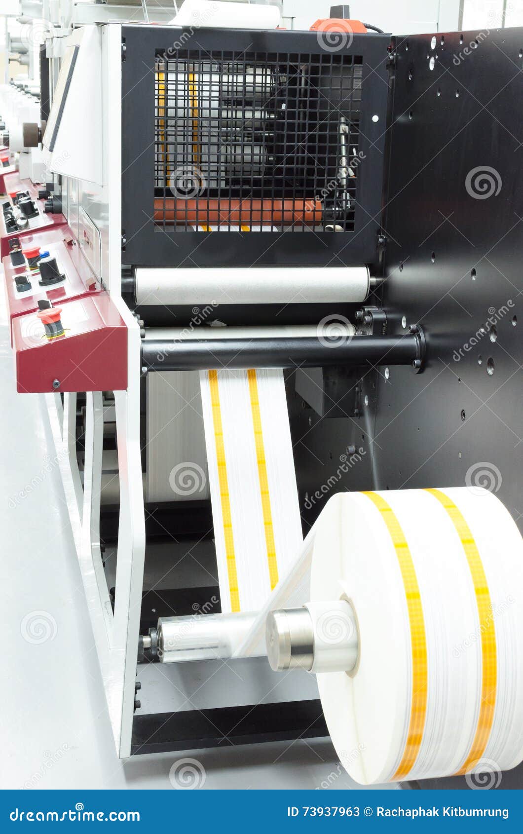 Roll Printing Machine in Working Process for Packaging Industry Stock ...