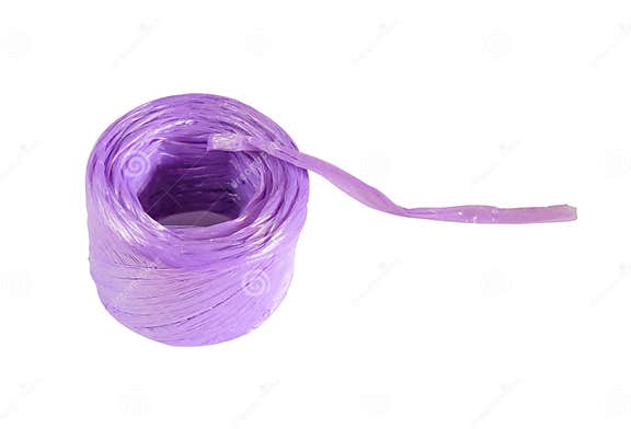 Roll of Raffia or Plastic Rope Isolated on a White Stock Image - Image ...