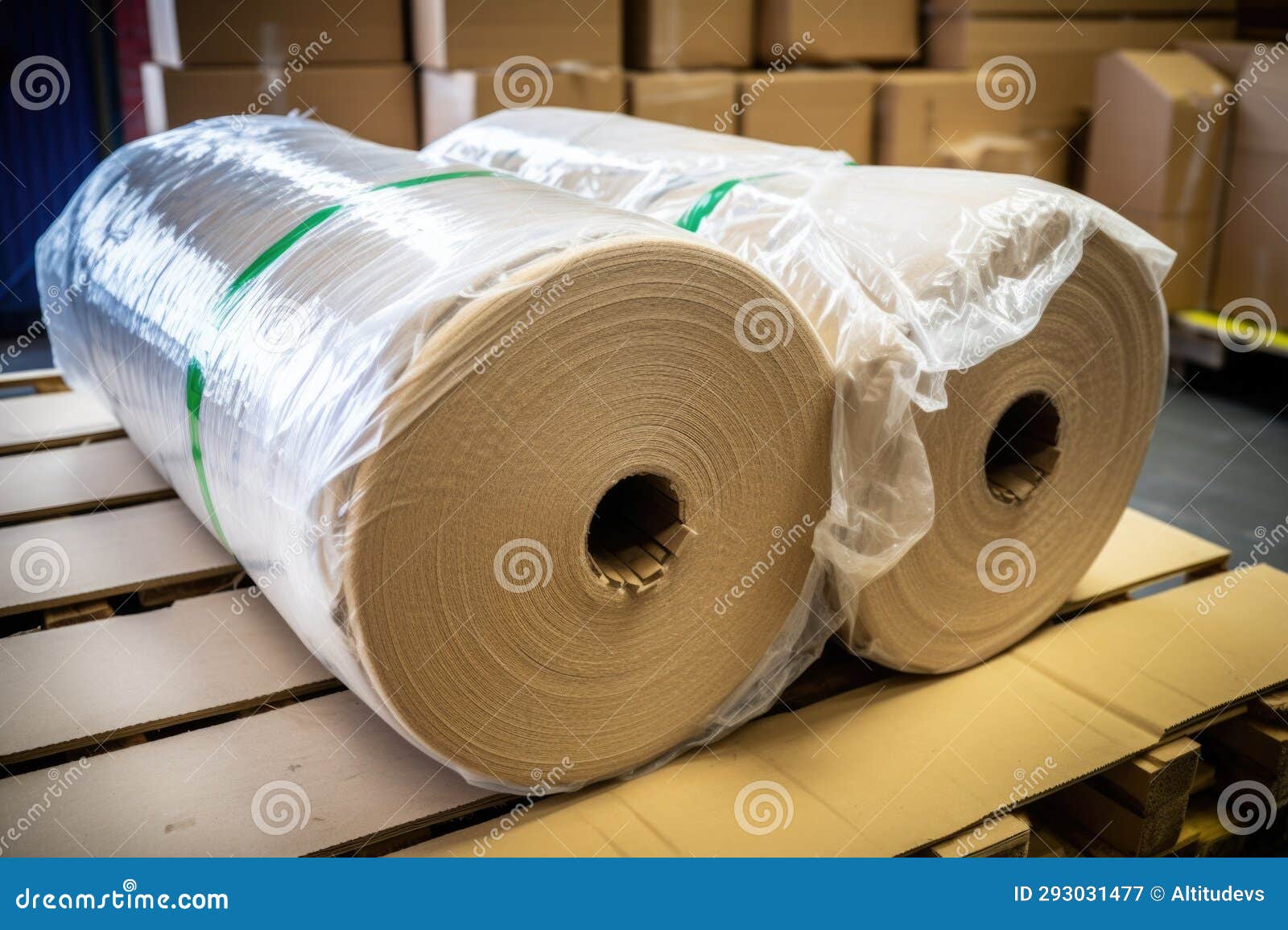 A Roll of Recycled Paper Insulation in Packaging Stock Image - Image of ...