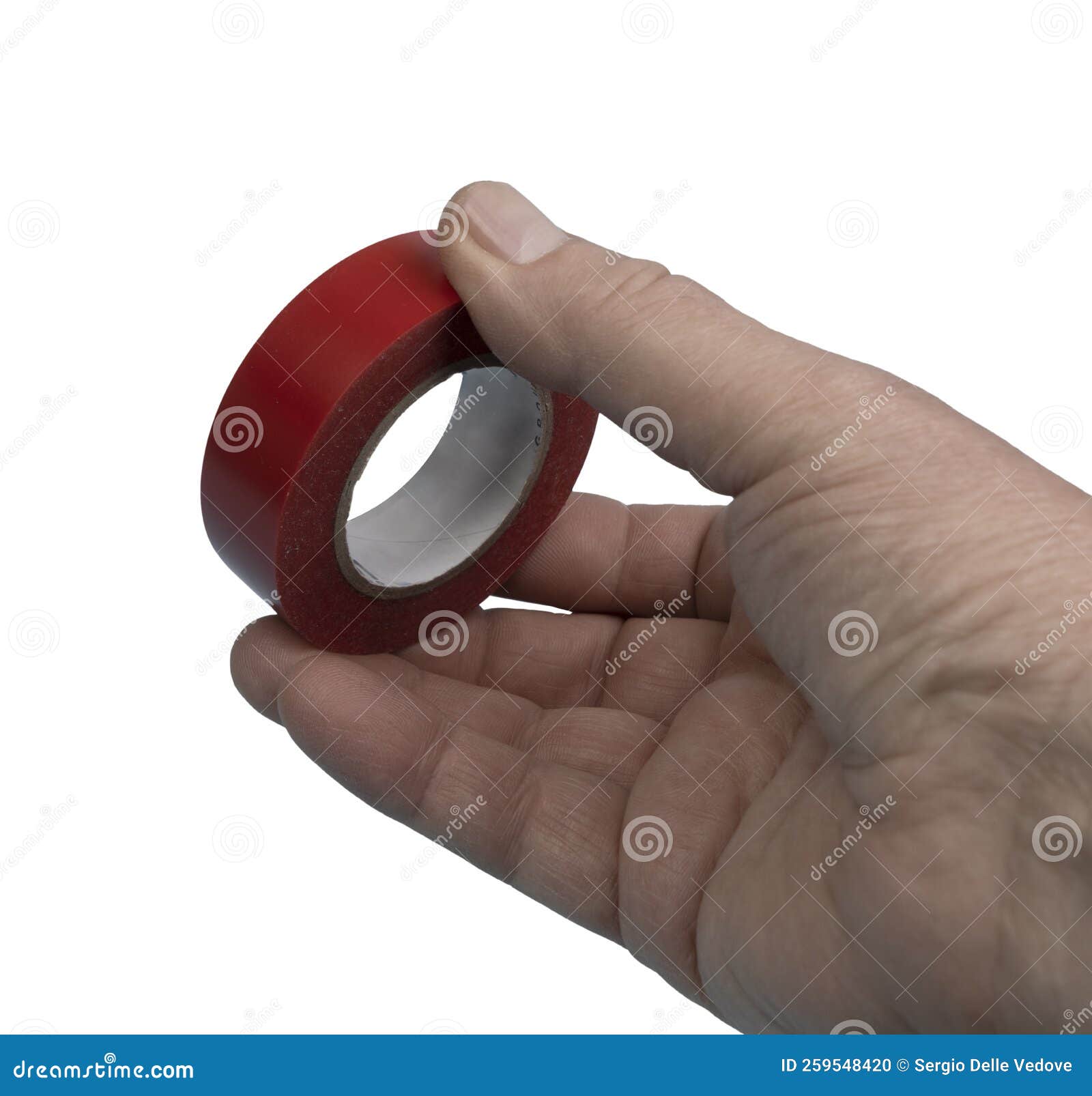 A Roll of Red Electrical Tape Stock Photo - Image of rolled, industry ...