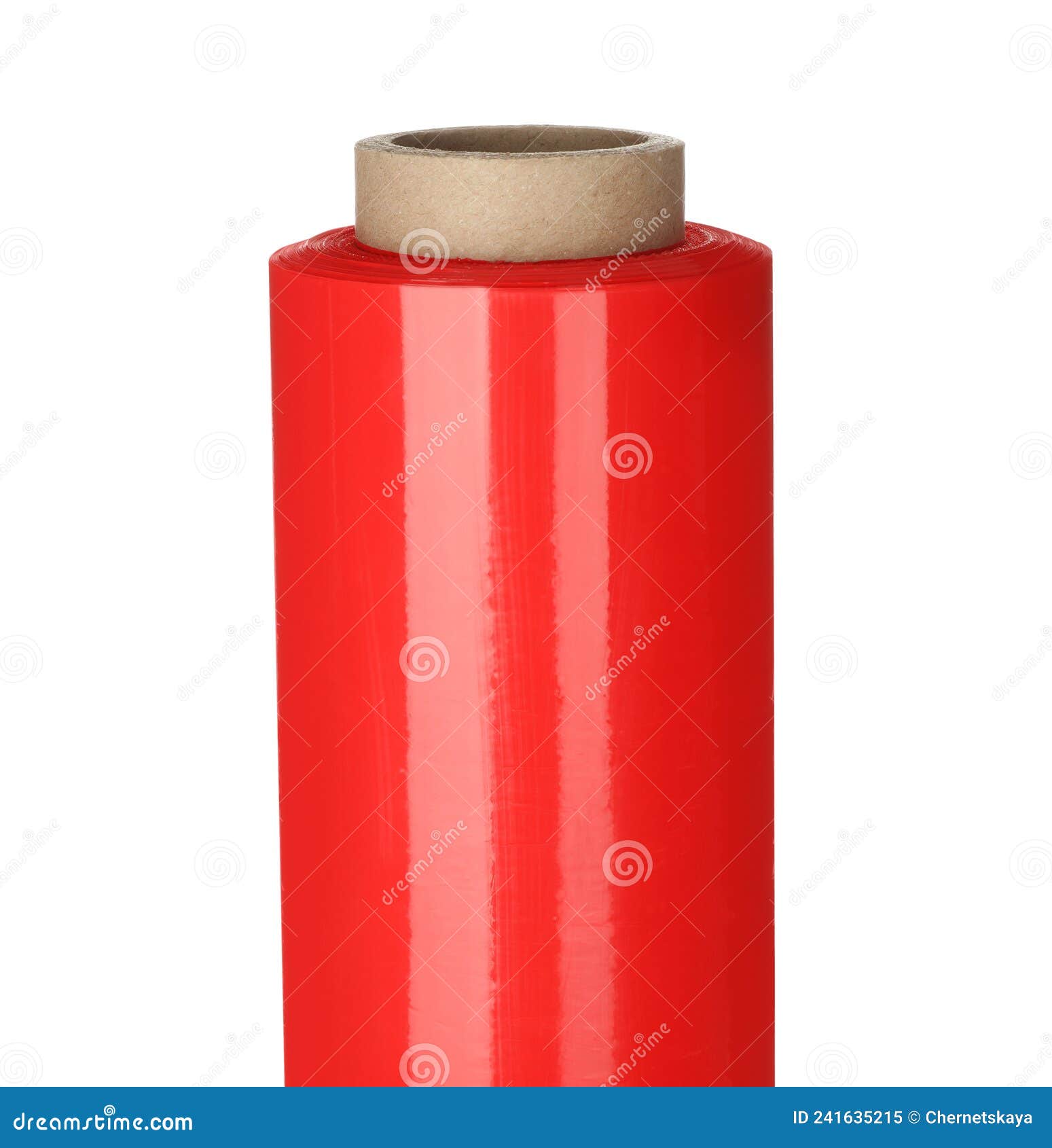 Roll of Red Plastic Stretch Wrap Film Isolated on White Stock Image ...