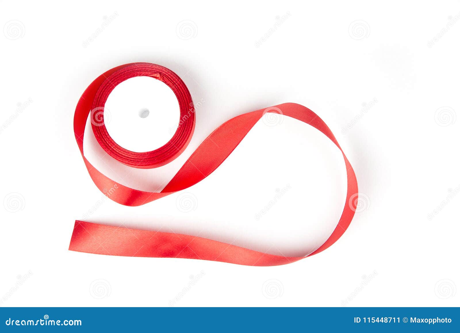 Roll of Red Ribbon on the White Background. Stock Image - Image of sale ...