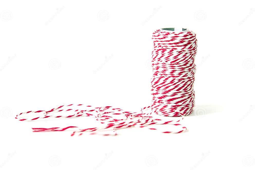Roll of Red and White Thread Stock Photo - Image of thread, string ...