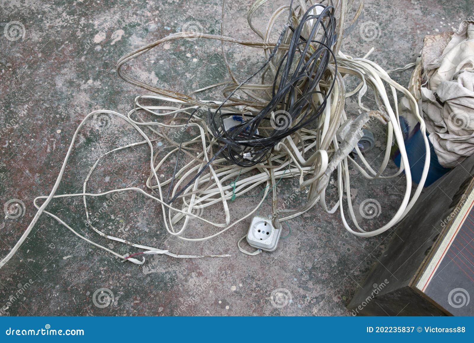Roll of Removed Electric Cable Stock Image - Image of wire, floor ...