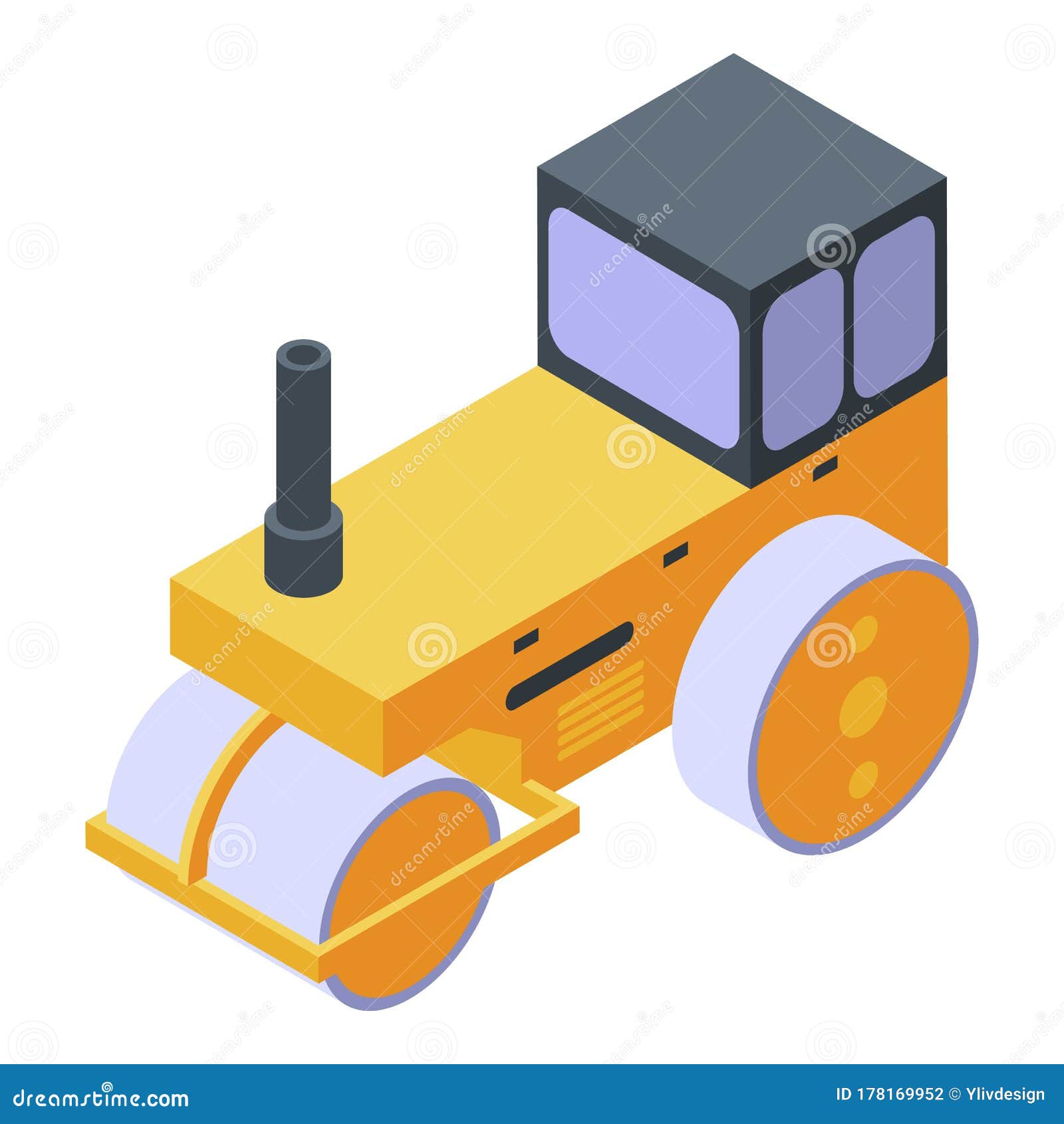 Roll Road Roller Icon, Isometric Style Stock Vector - Illustration of ...