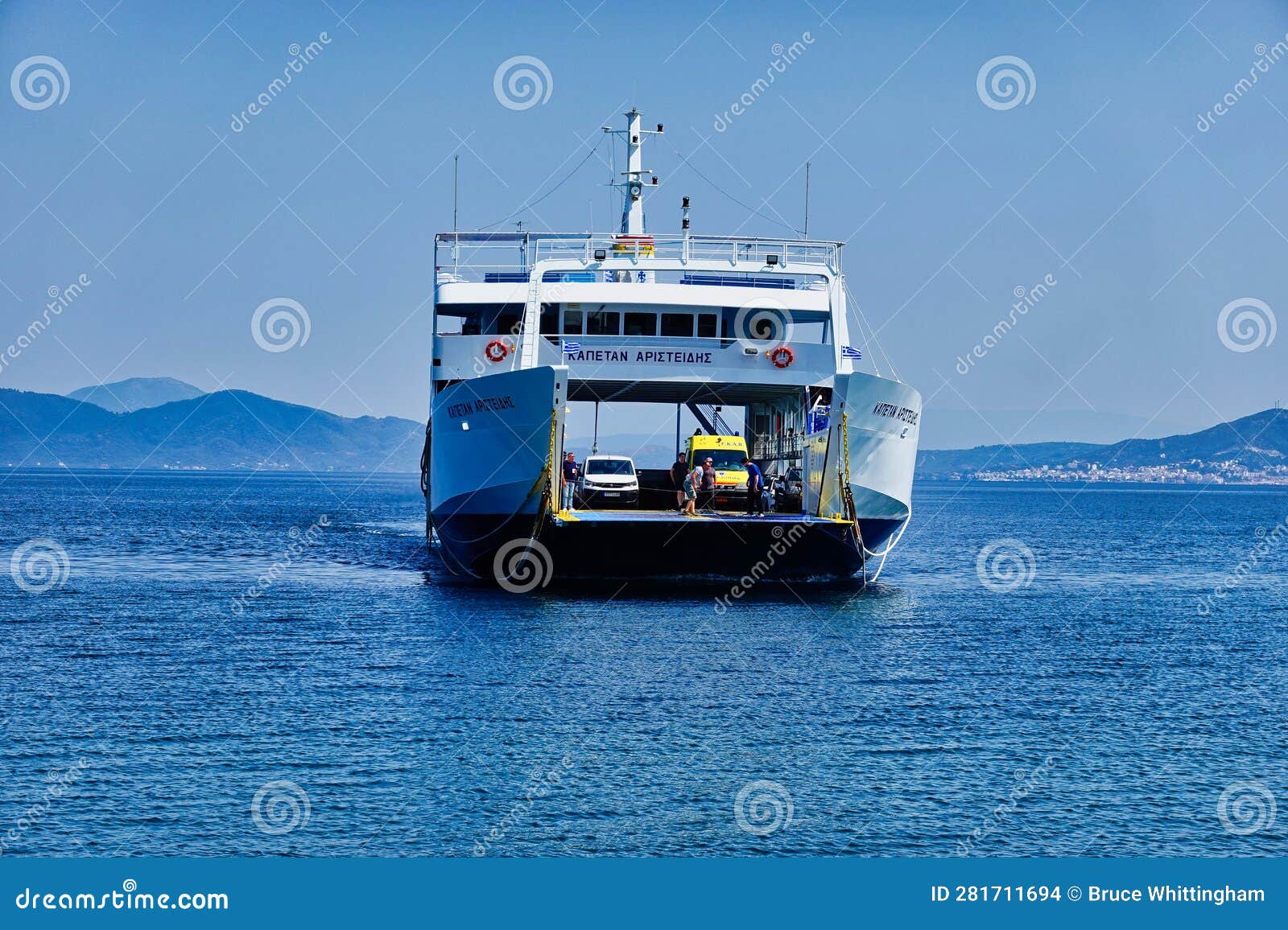Roll on Roll Off Ferry Approaching Dock, Greece Editorial Stock Image ...