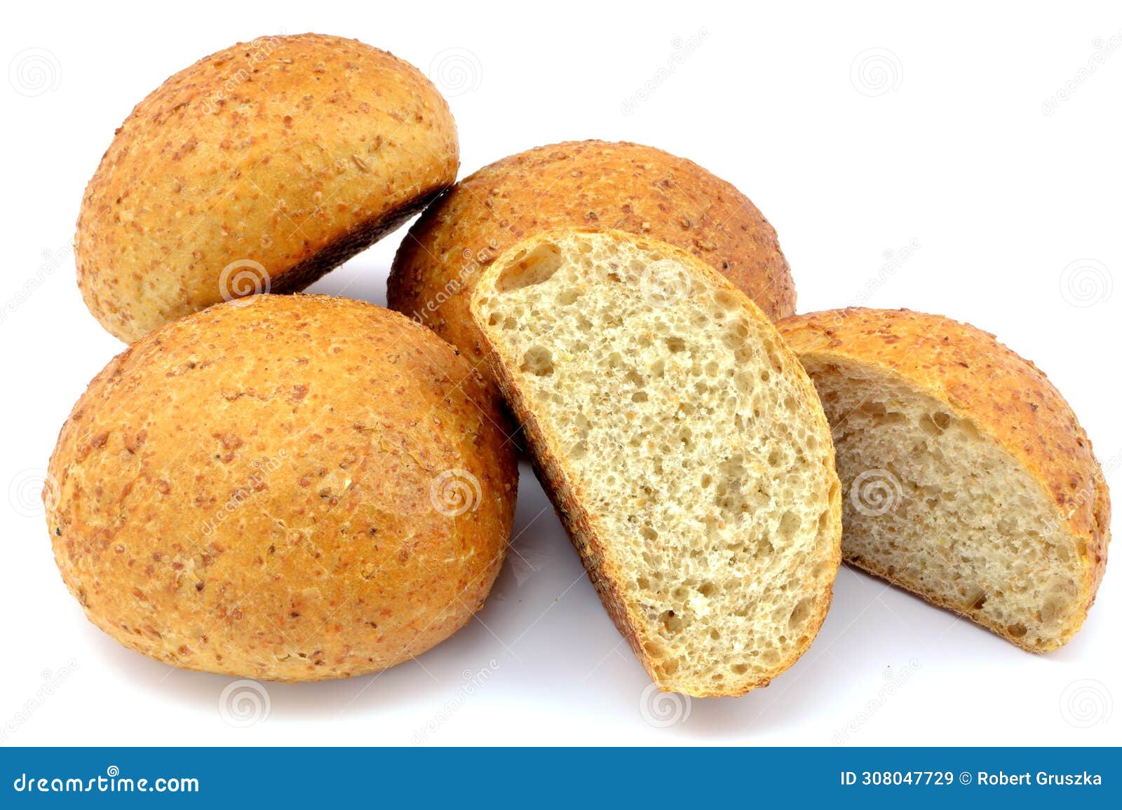 Roll stock image. Image of wheat, bread, white, roll - 308047729