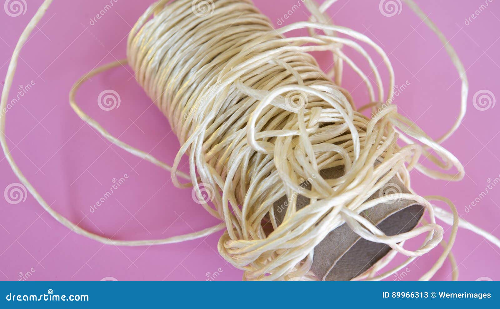 Roll of Rope on Pink Background Stock Image - Image of beige, material ...