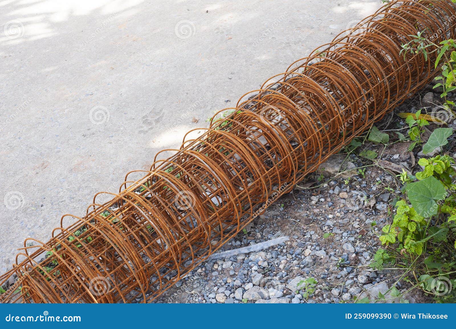 Roll of Rusty Construction Rebar on Ground Stock Photo - Image of ...