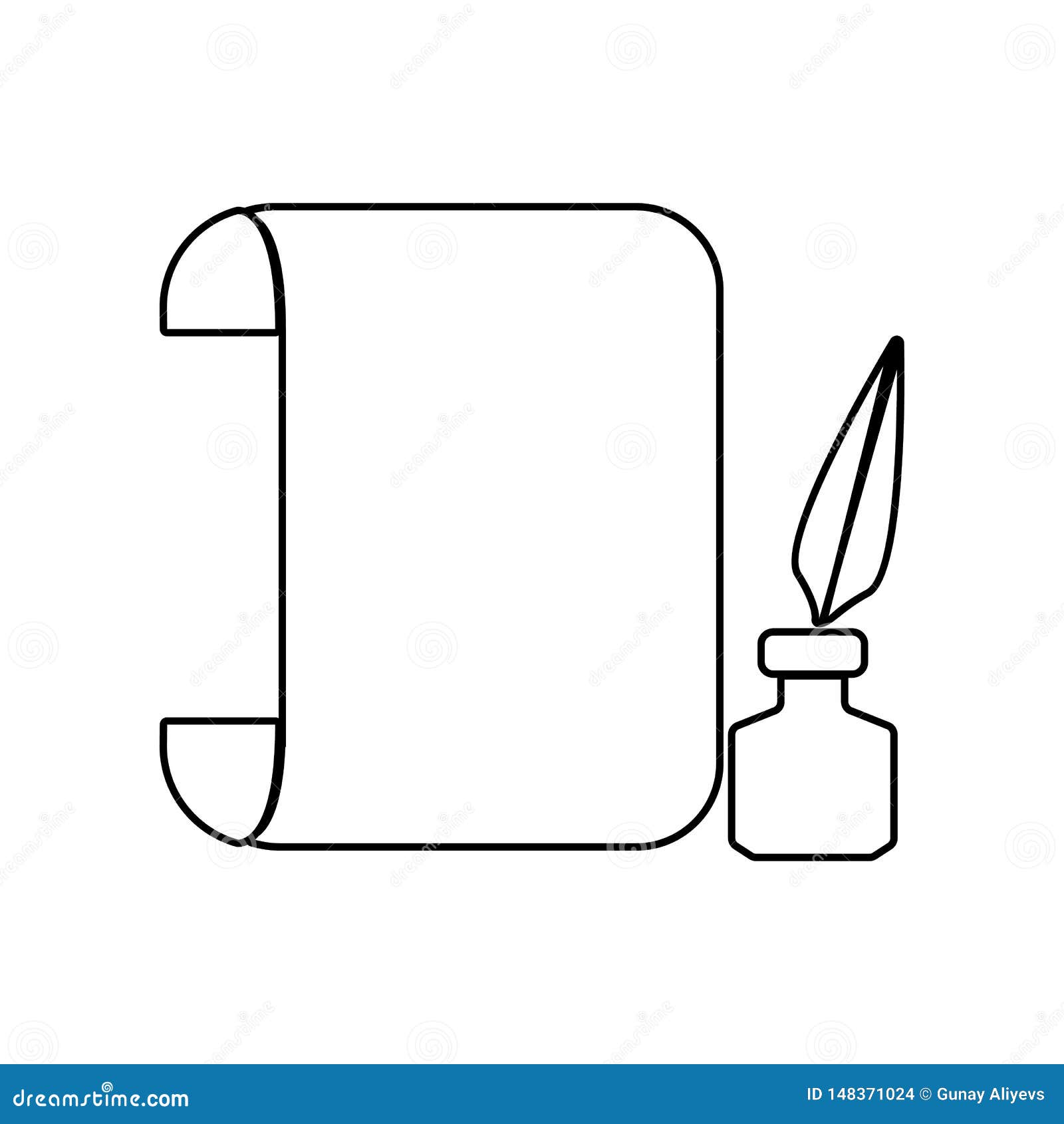 Roll Sheet and Ink Icon. Element of Theatre for Mobile Concept and Web ...