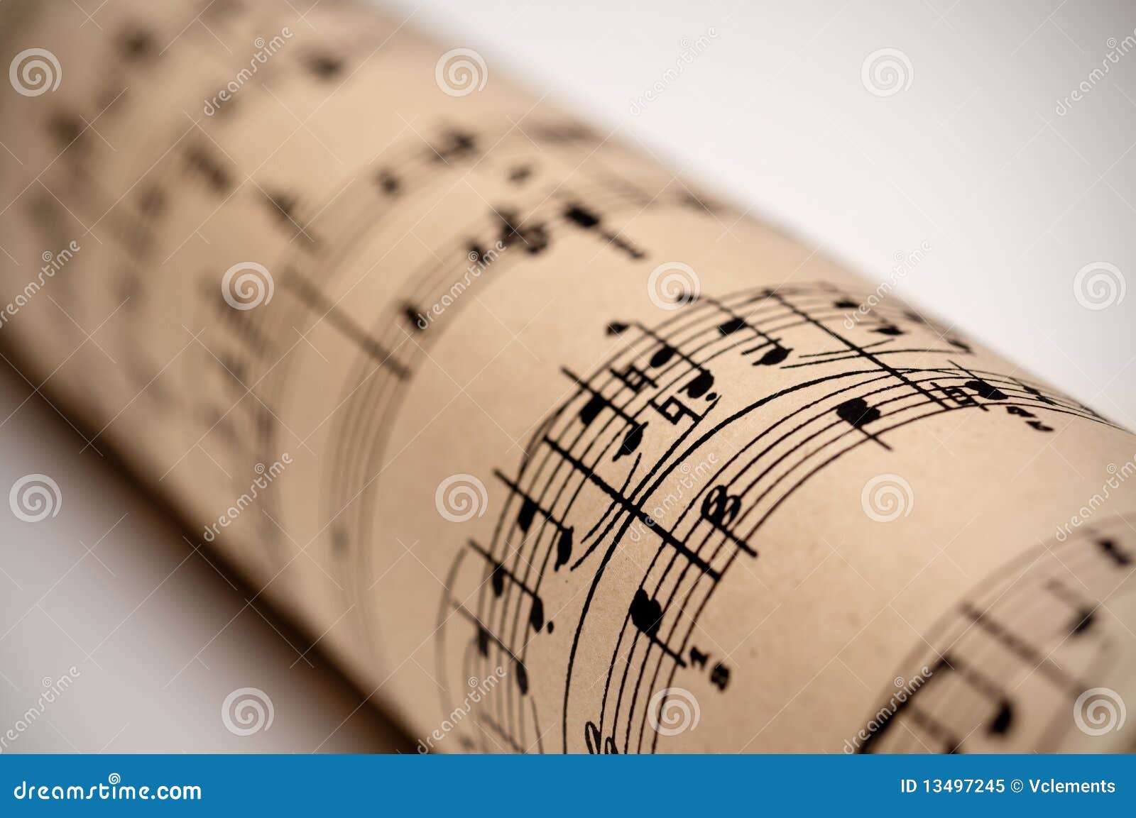A roll of sheet music stock image. Image of paper, composer - 13497245