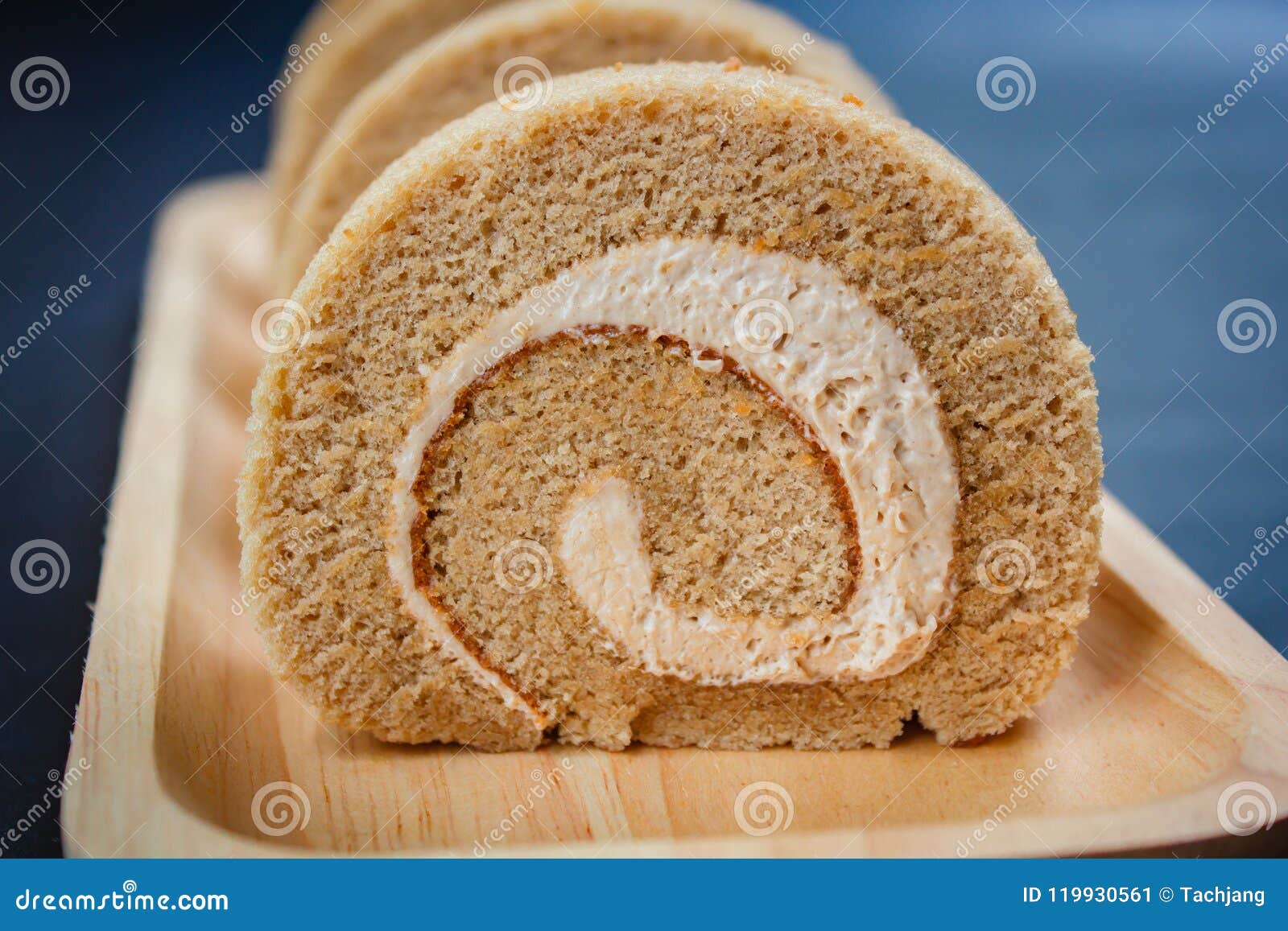 Coffee roll cake. stock image. Image of cinnamon, roasted - 119930561