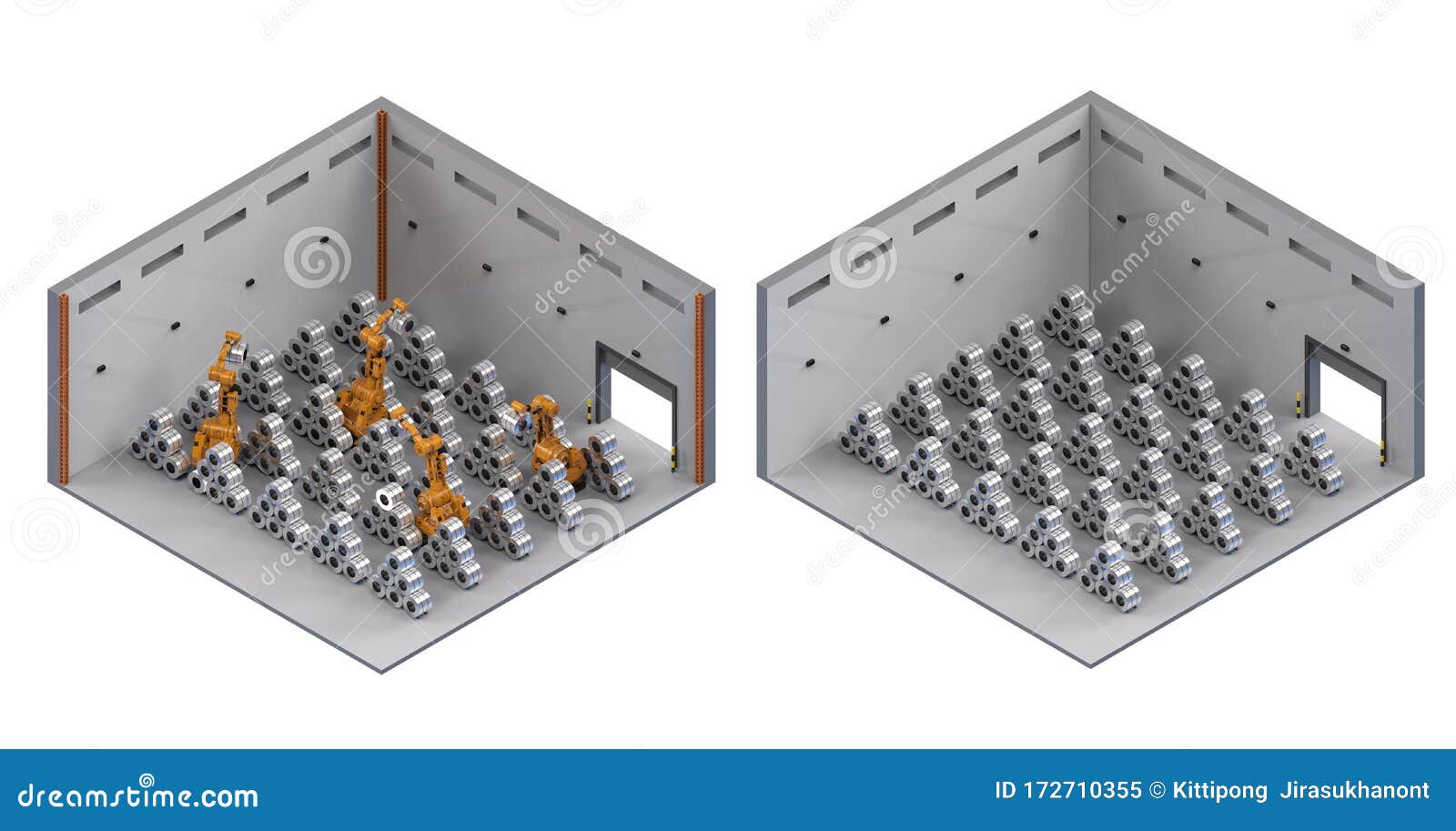 Roll Steel Factory Isometric Stock Illustration - Illustration of coil ...
