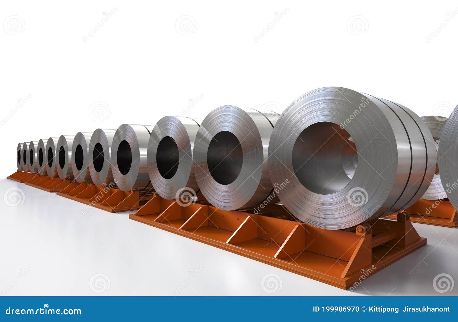 Roll of steel sheets stock illustration. Illustration of ferrous ...