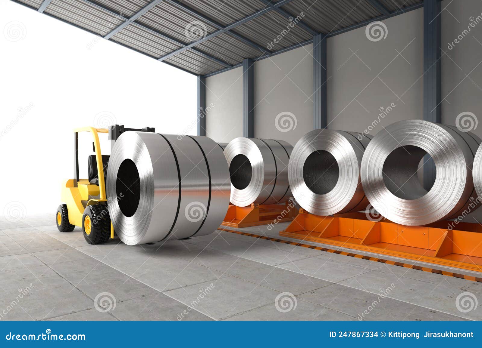 Roll of Steel Sheets in Factory Stock Illustration - Illustration of ...