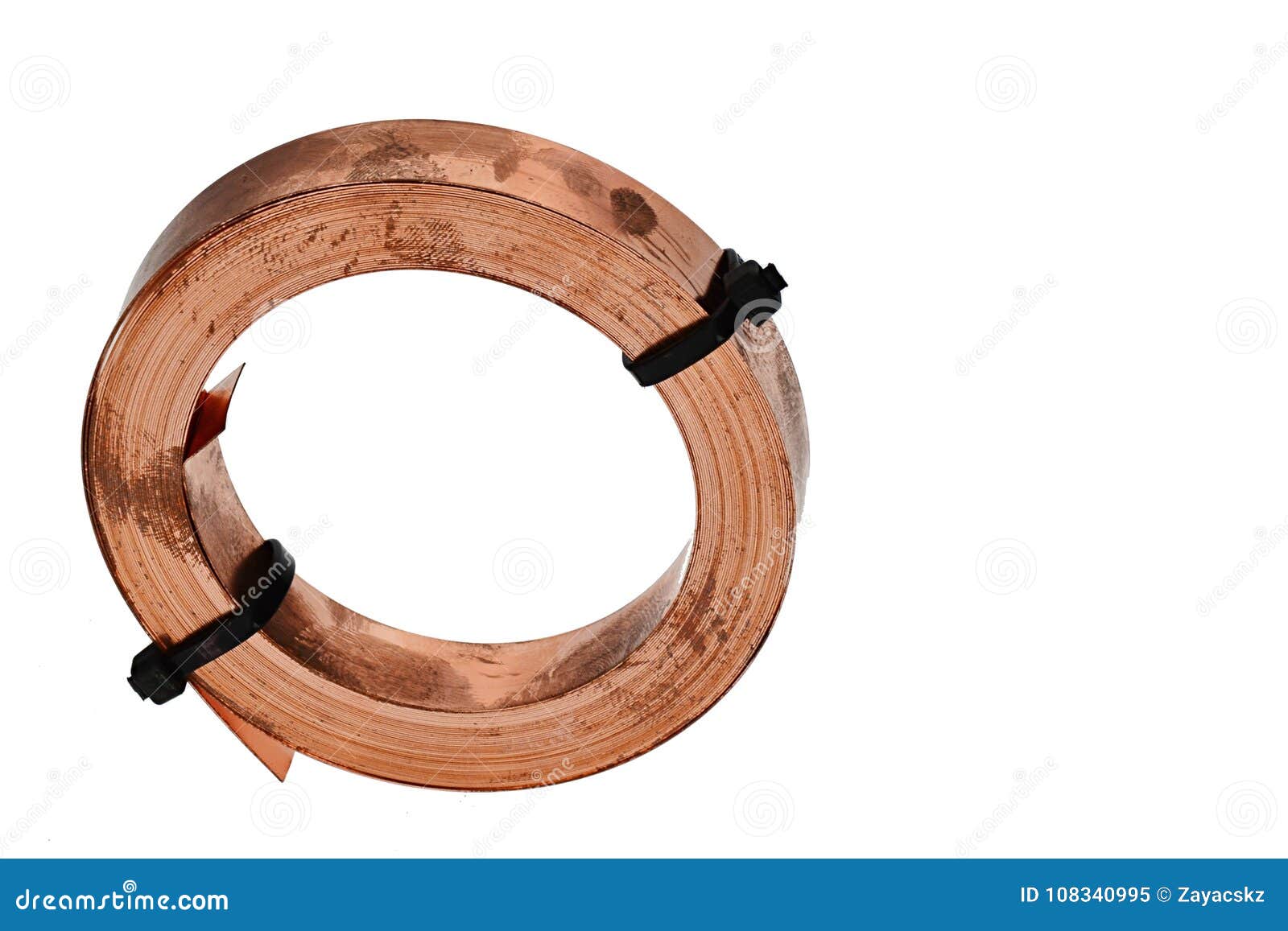 Roll of Thin Electrical Copper Strip Bounded with Tightening Black ...