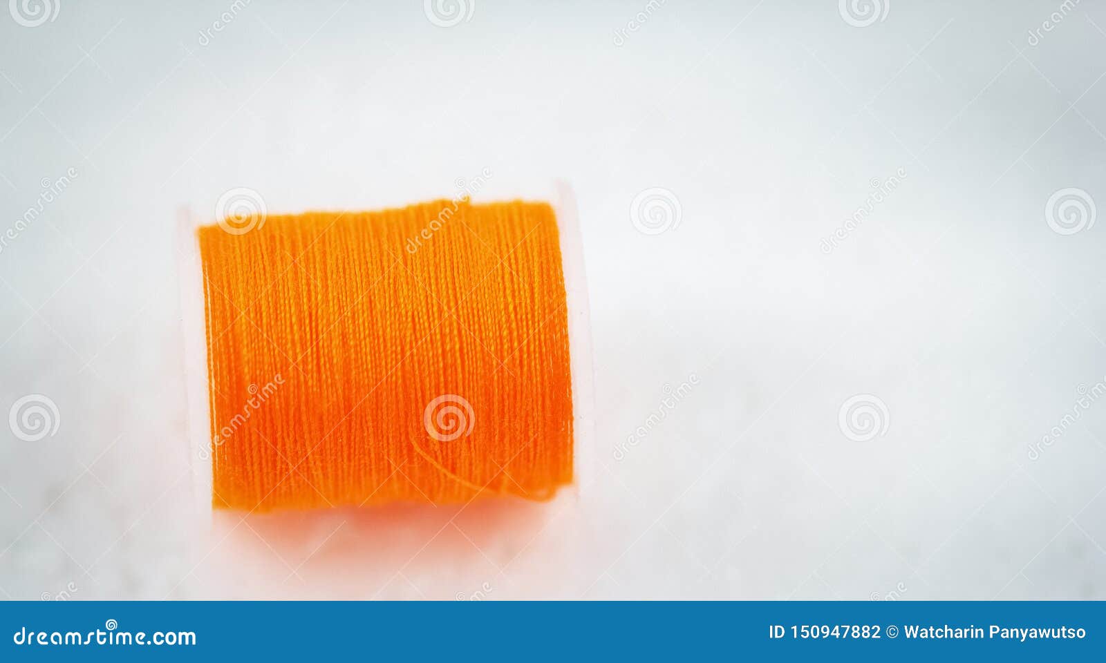 The Roll of Thread on Background,show Texture of Orange Color Thread ...