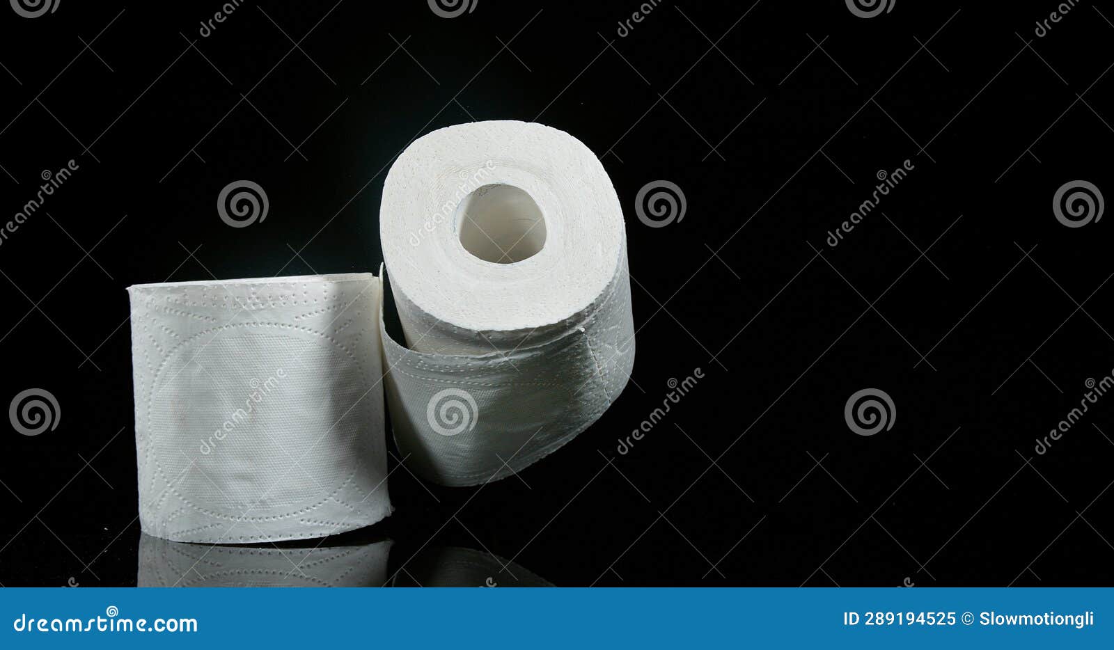 Roll of Toilet Paper Falling on Black Background Stock Image - Image of ...