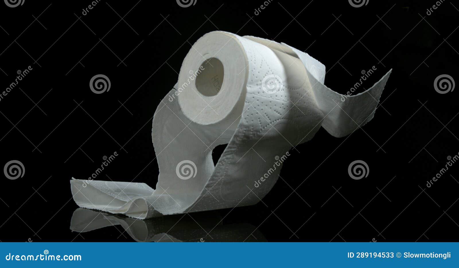 Roll of Toilet Paper Falling on Black Background Stock Image - Image of ...