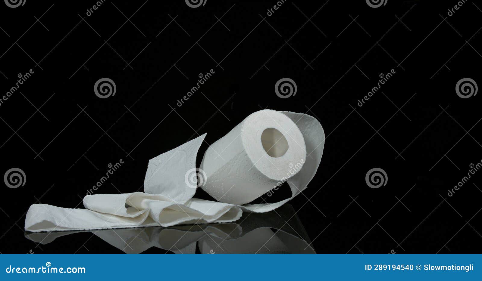 Roll of Toilet Paper Falling on Black Background Stock Photo - Image of ...