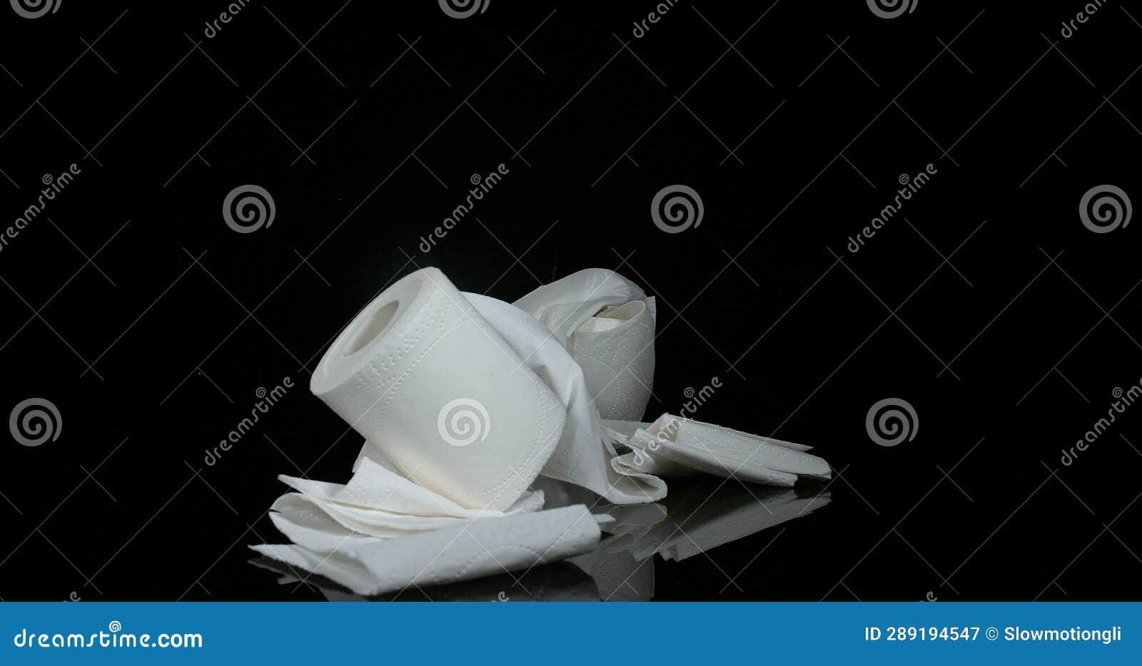 Roll of Toilet Paper Falling on Black Background Stock Image - Image of ...