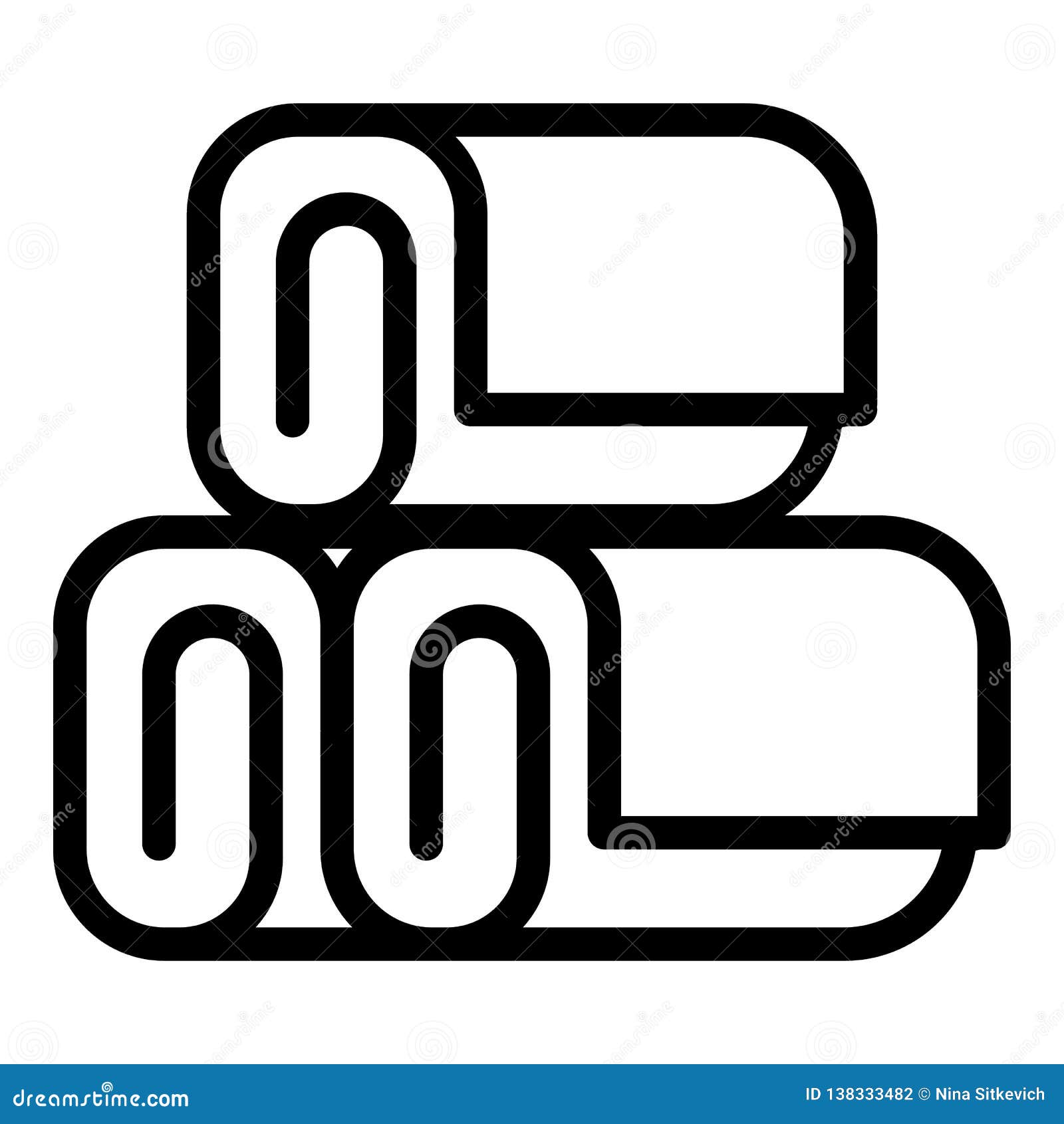 Roll Towel Stack Icon, Outline Style Stock Vector - Illustration of ...