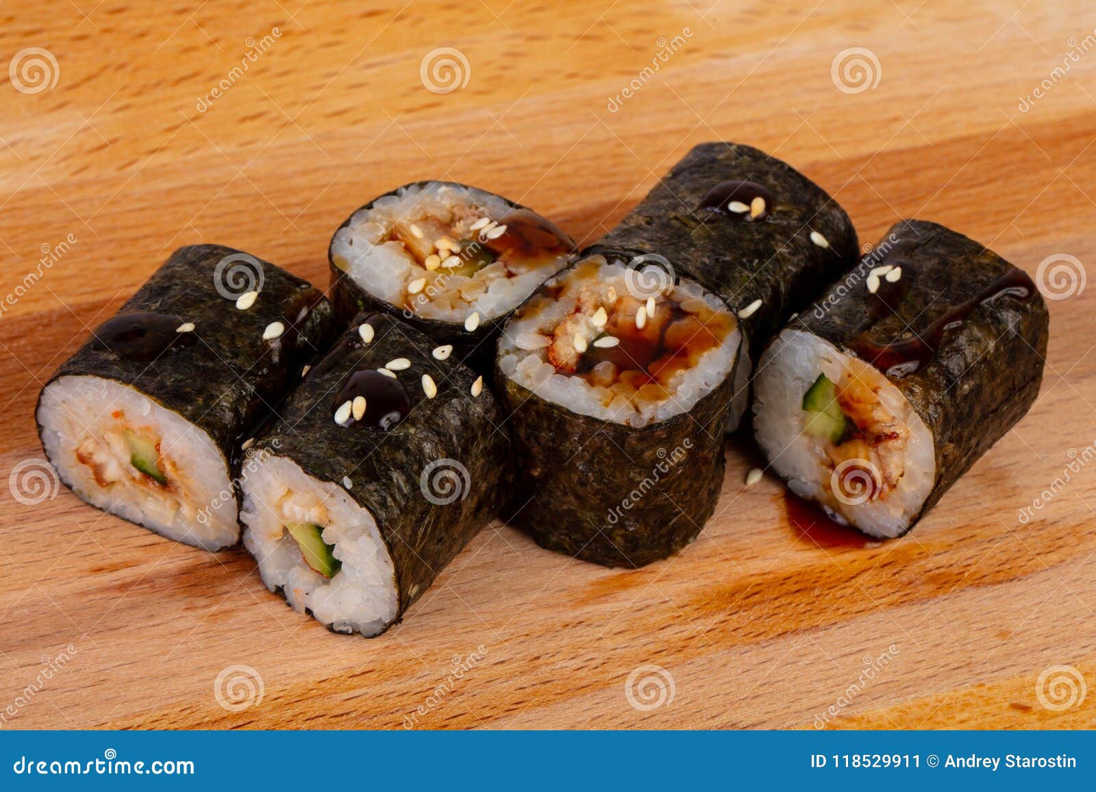 Roll Unagi Maki stock image. Image of rice, japan, roll - 118529911