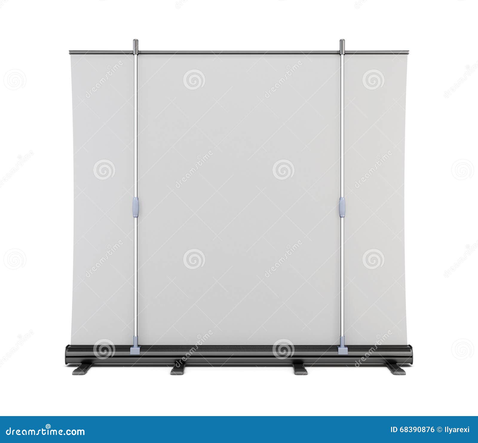 Roll Up Back View on White Background. 3d. Stock Illustration ...