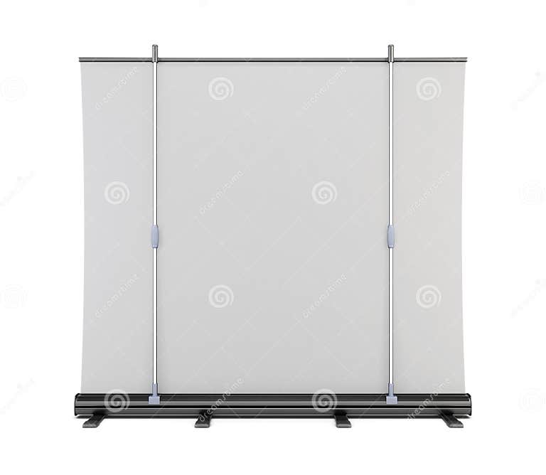 Roll Up Back View on White Background. 3d. Stock Illustration ...