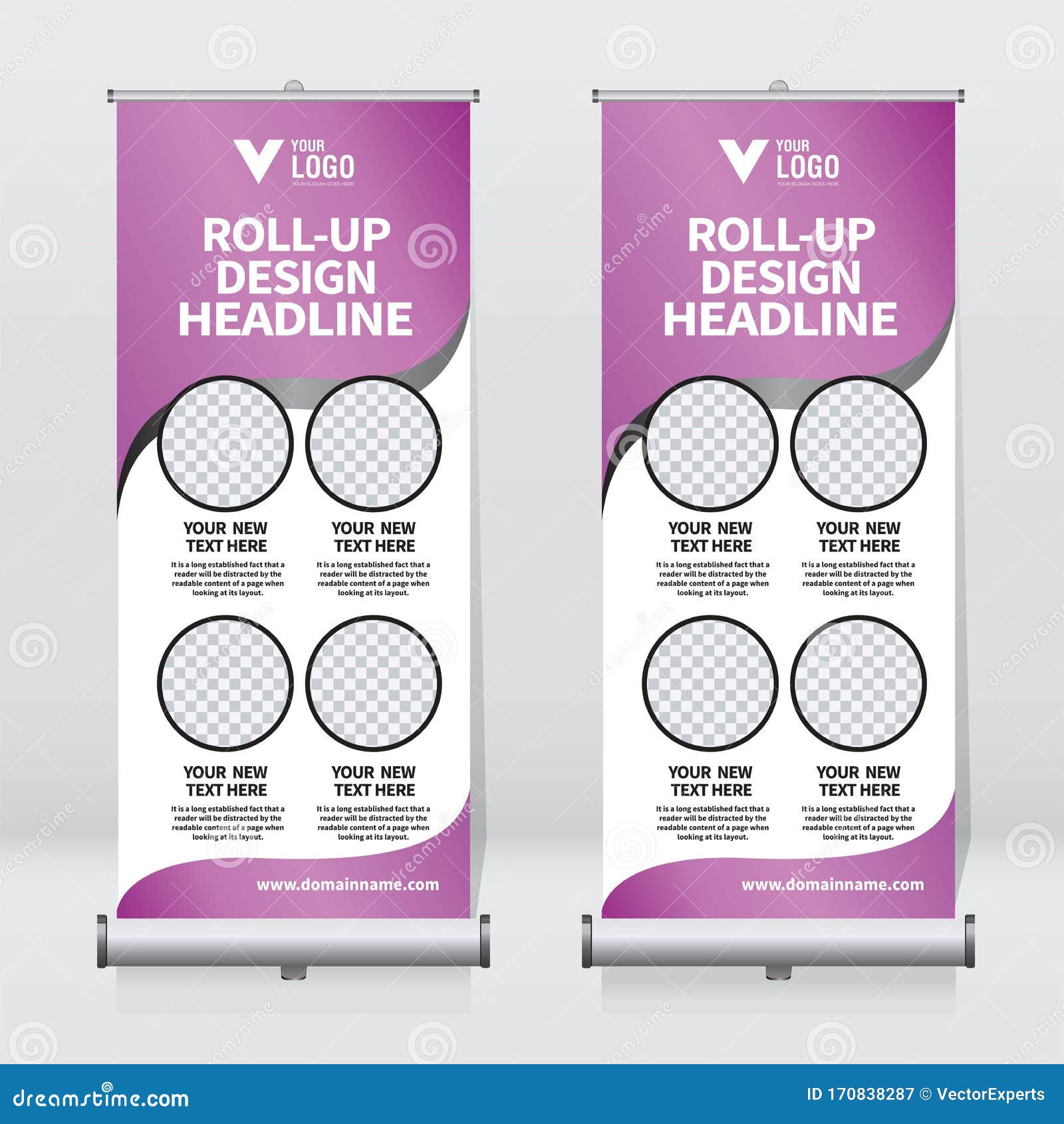 Roll Up Banner Design Template, Vertical, Abstract Background, Pull Up ...