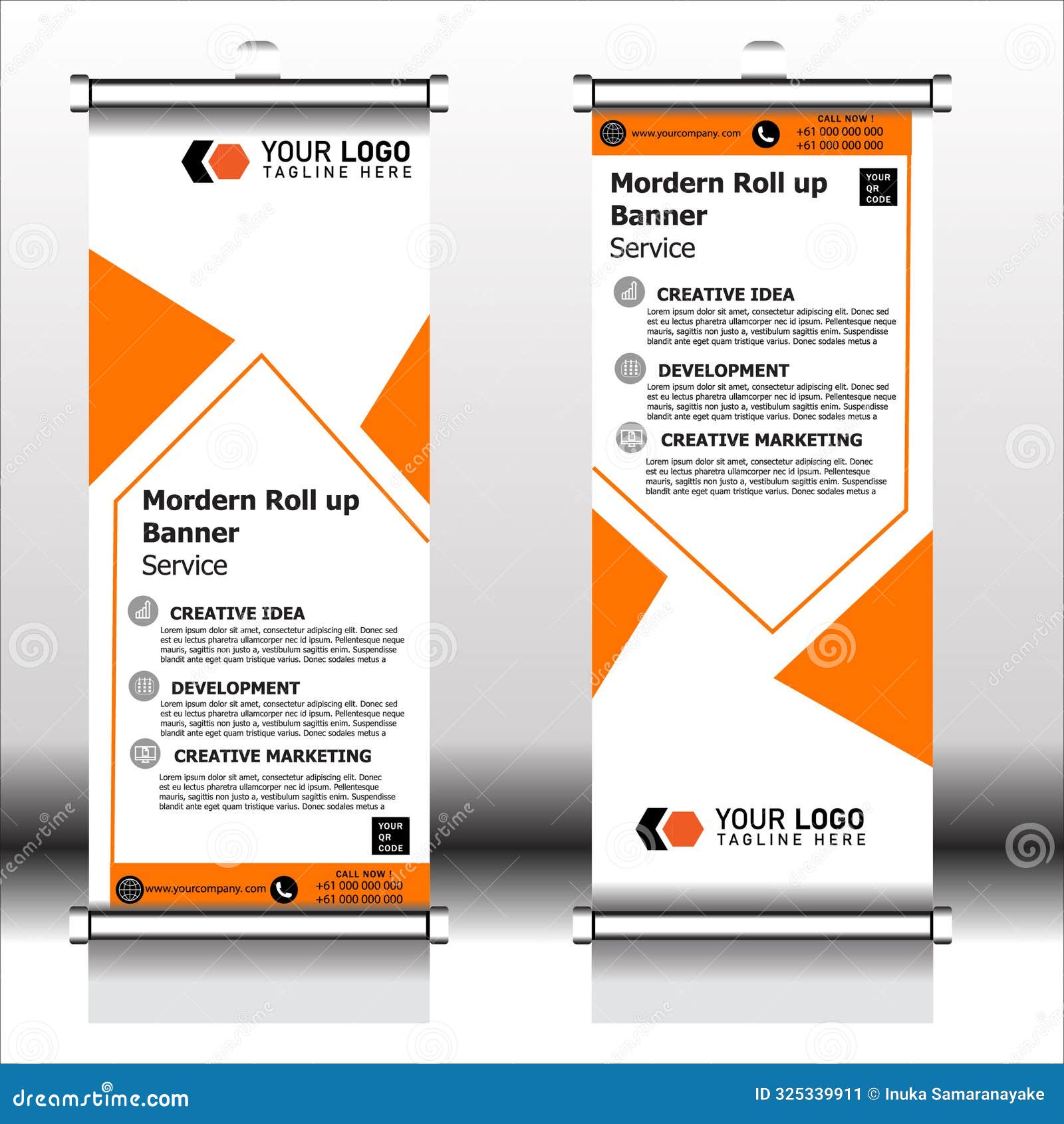 Modern Roll Up Banner Display Poster Layout Ads Mobile Infographics ...