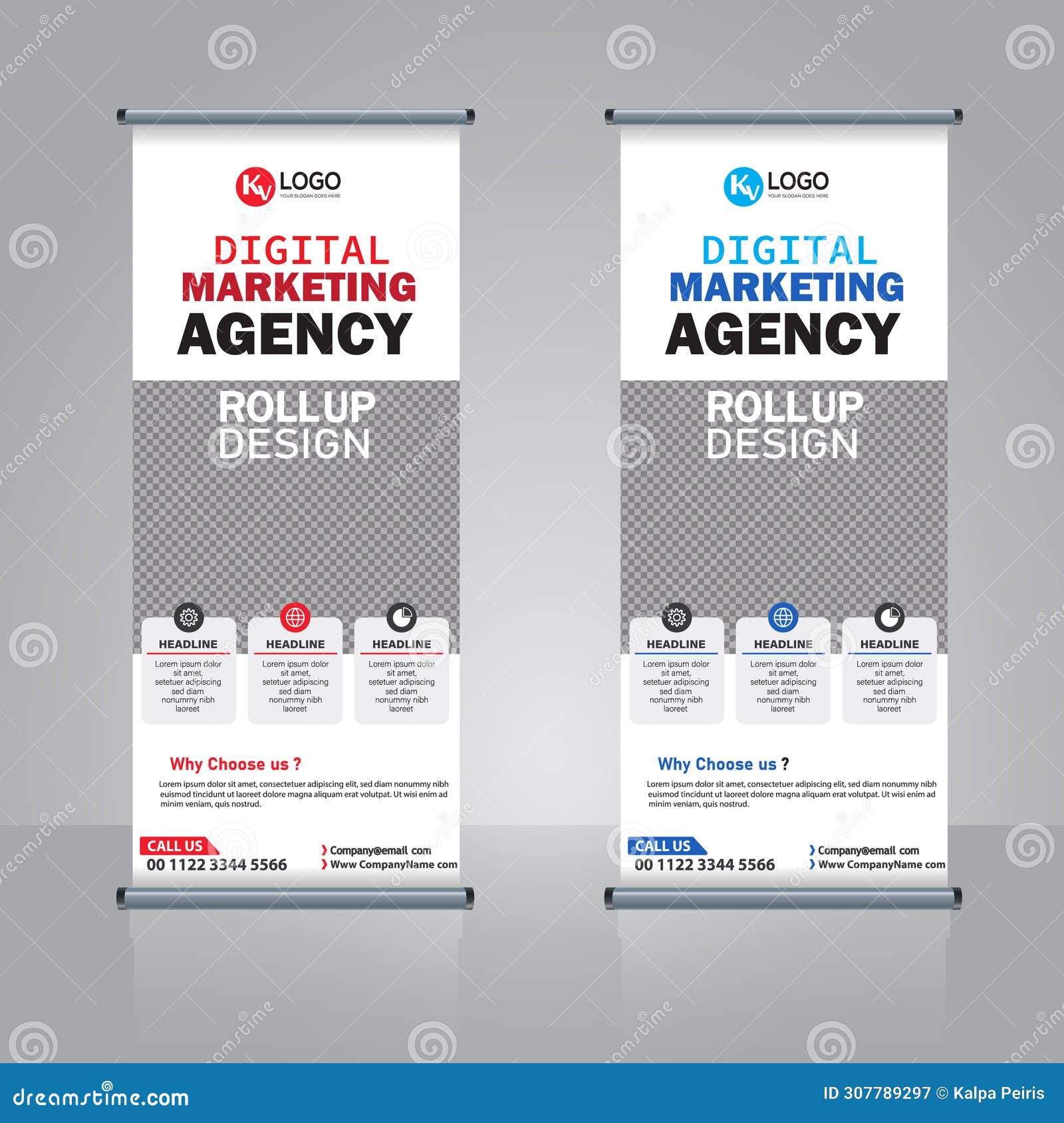 Roll Up Banner for Digital Marketing Stock Vector - Illustration of ...