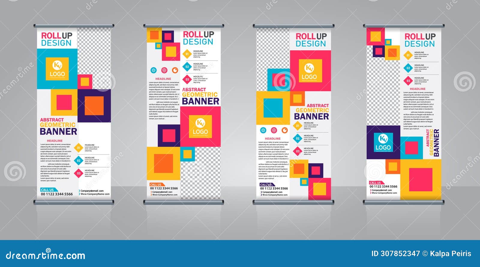 Roll Up ,pull Up Banner Design Template Stock Vector - Illustration of ...