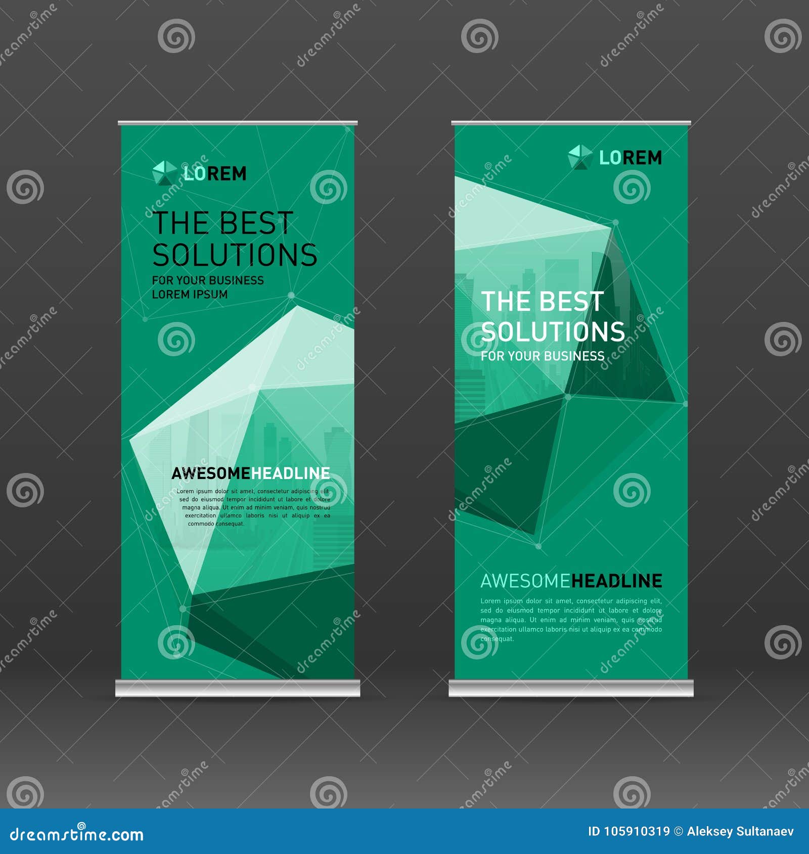 Roll Up Banner Design Layout Stock Vector - Illustration of corporate ...