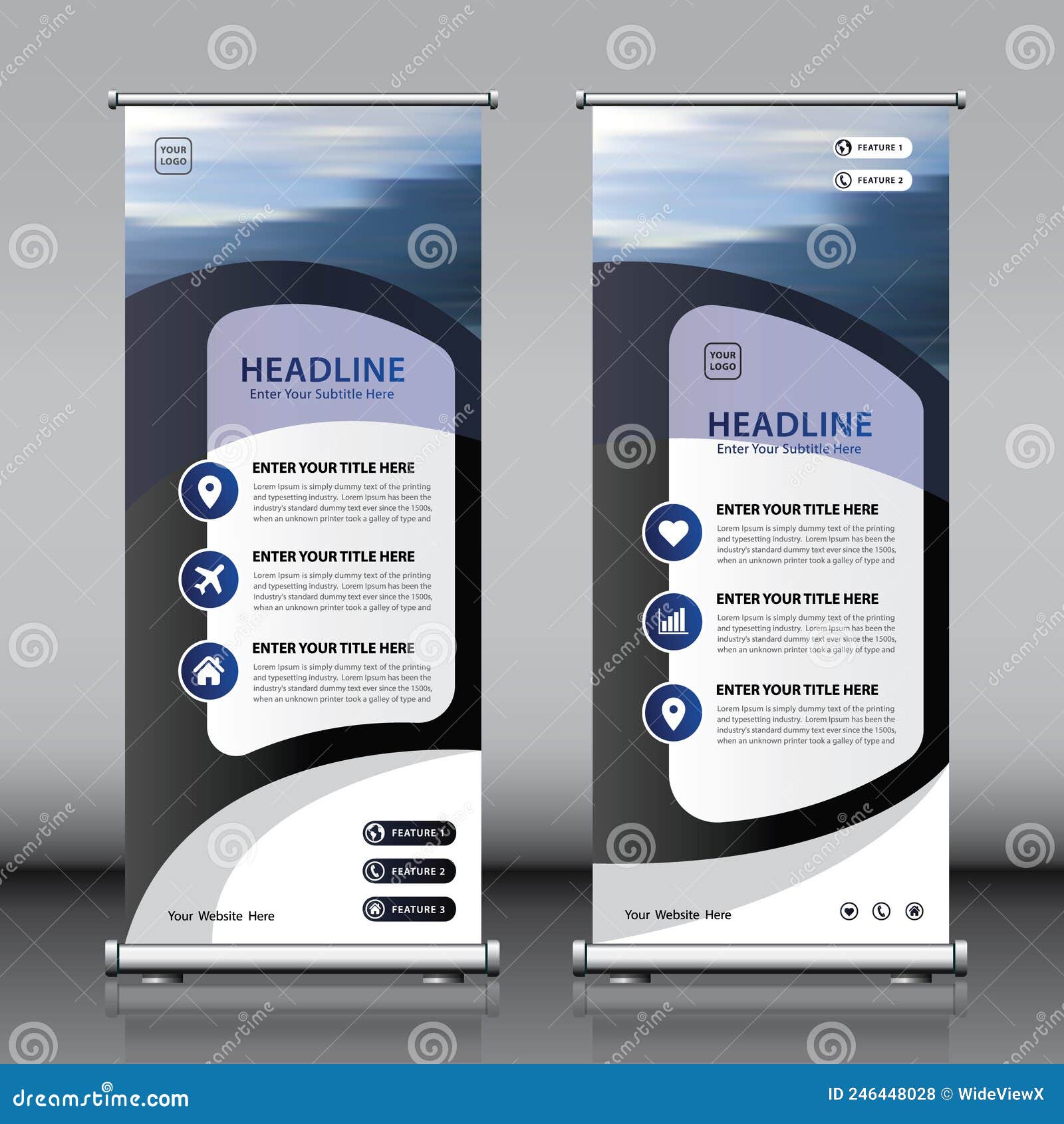 Vertical Banner with Infographic Elements. Stock Vector - Illustration ...